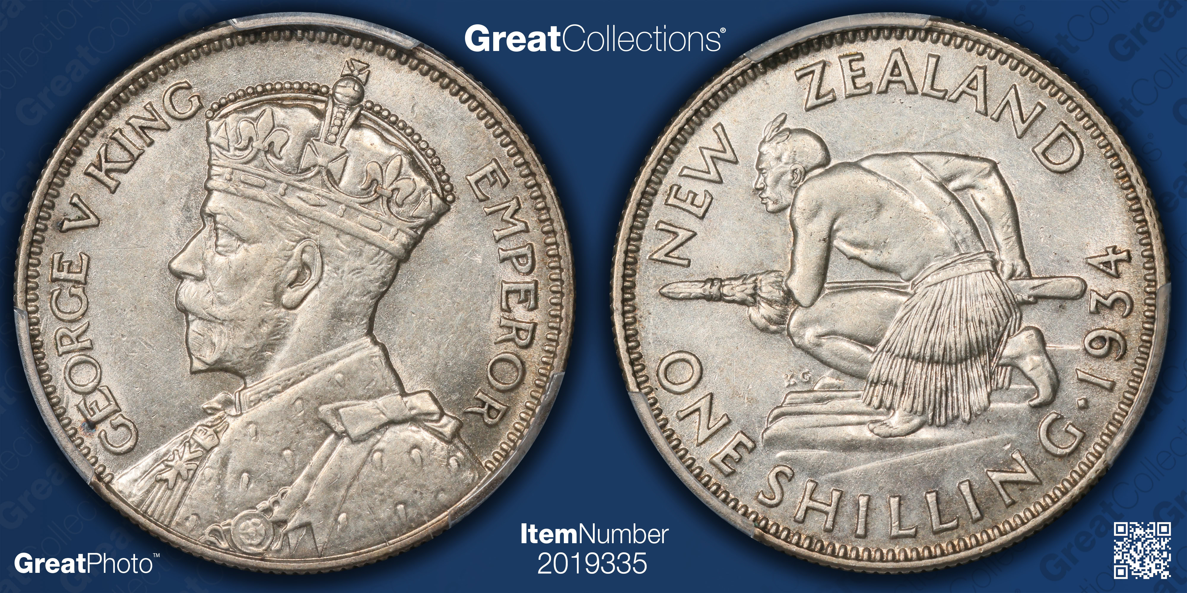 New Zealand 1934 Silver Shilling KM-3 PCGS AU-58 (Item 2019335 ...