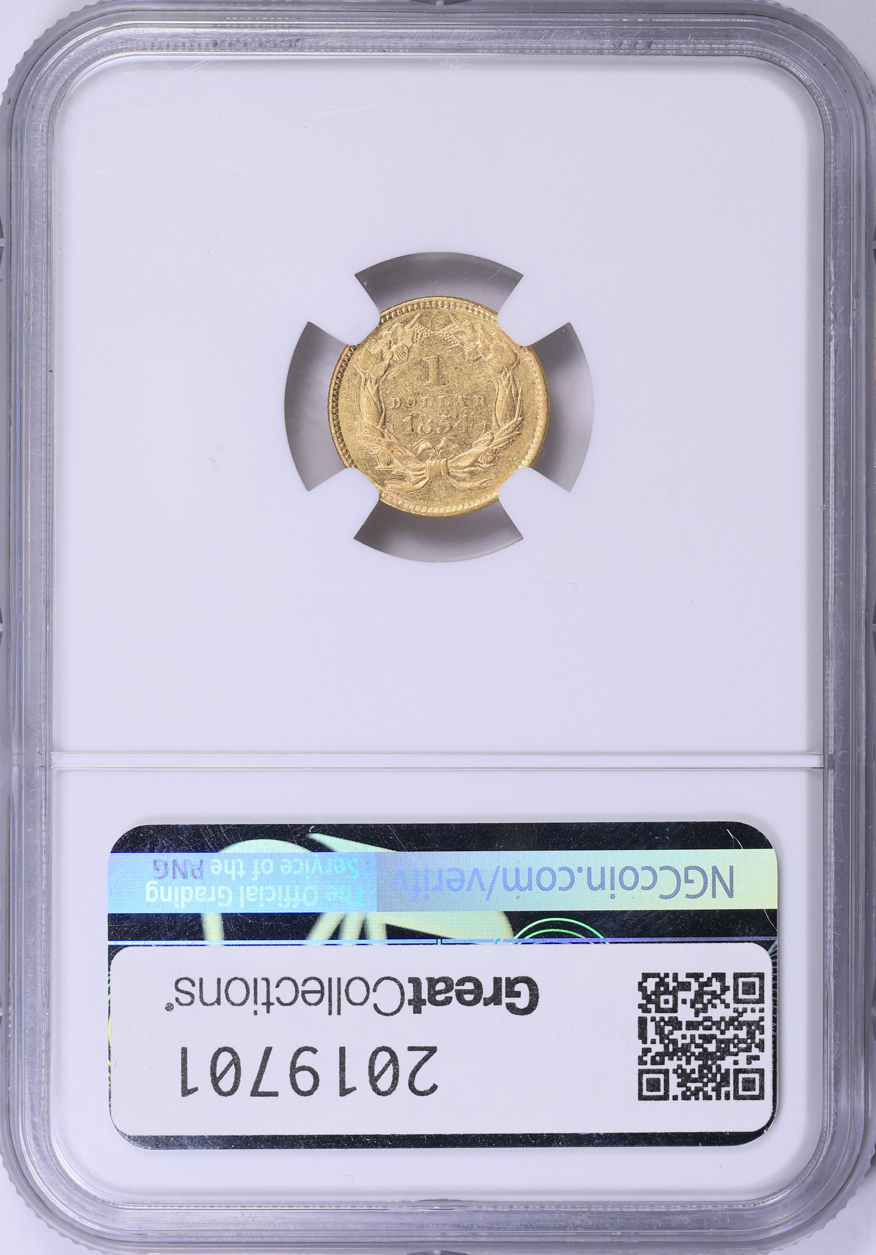 1854 Indian Princess Gold Dollar Type 2 NGC AU-58 (Ex: Great Kentucky ...