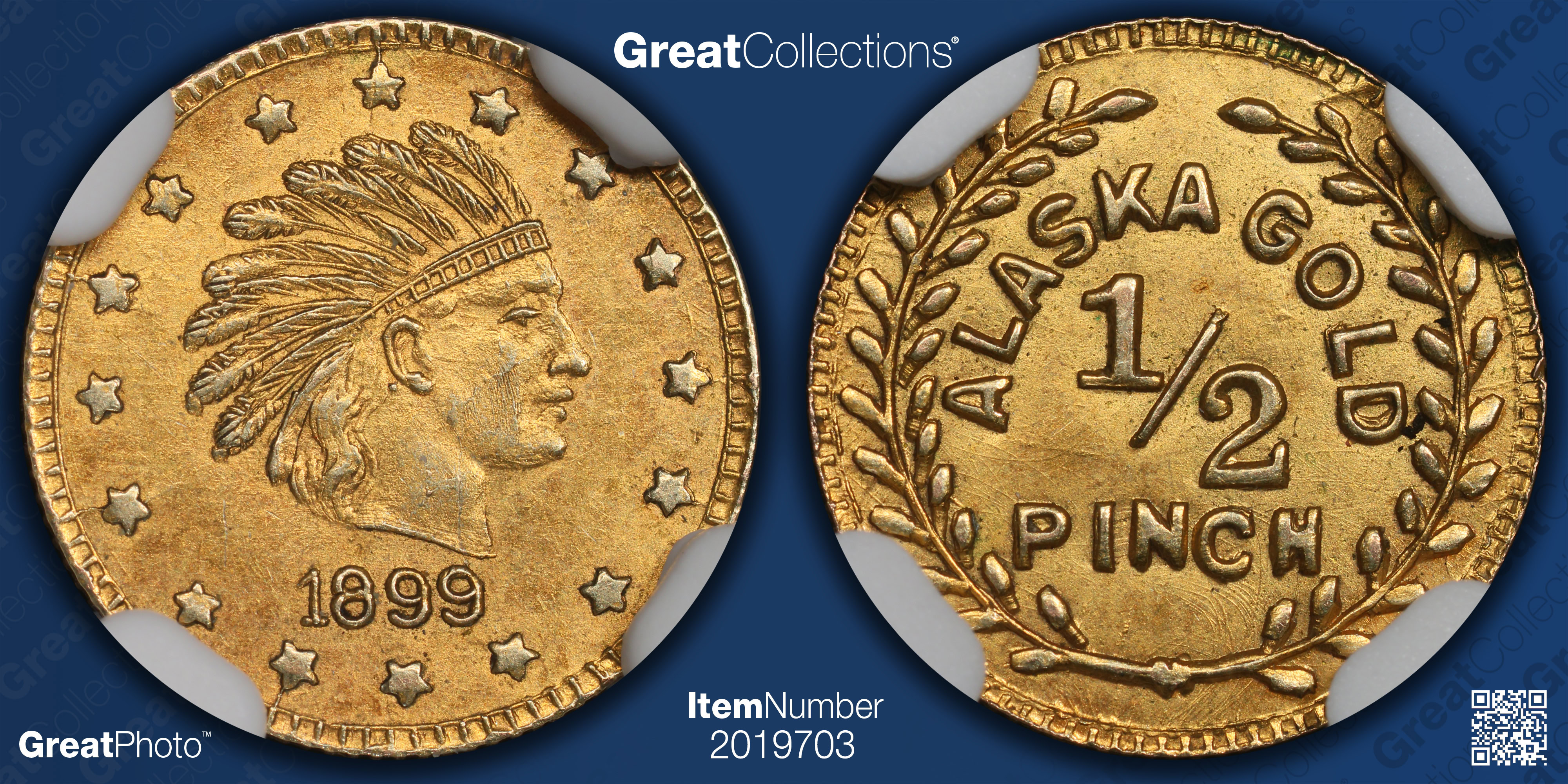 ND (1899) Gold 1/2 Pinch Alaska Rural Rehabilitation Corp. Alaska Gold ...