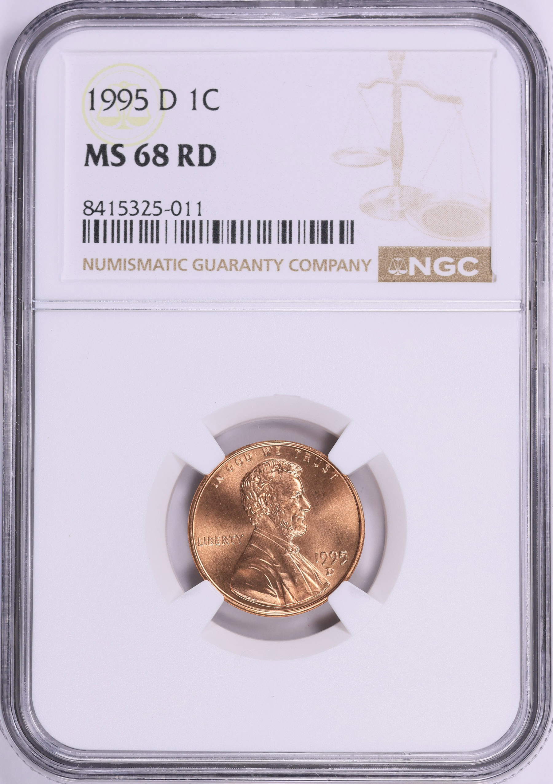 1995-D Lincoln Cent NGC MS-68 RD (Item 2019969) | GreatCollections Coin ...