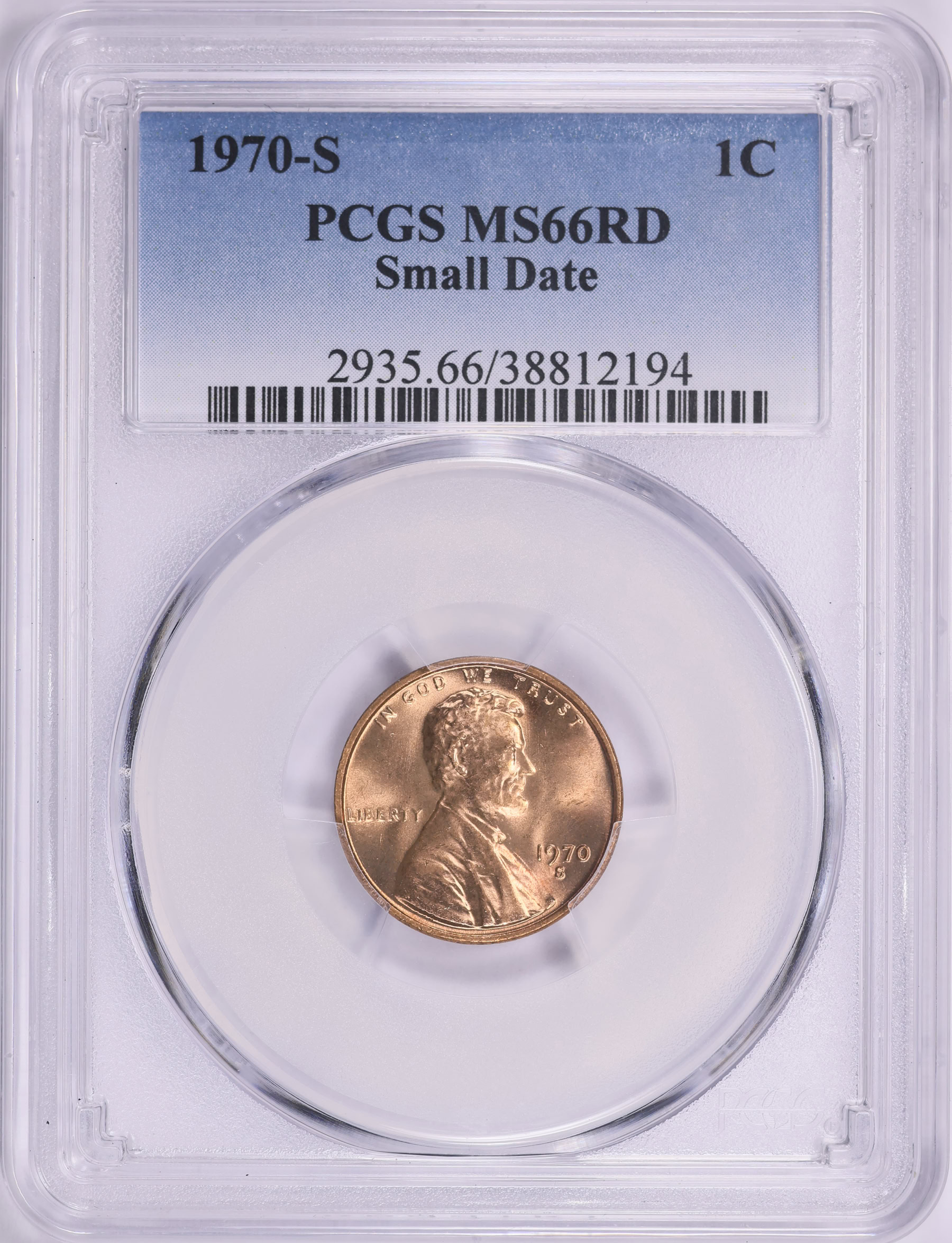 1970-S Lincoln Cent Small Date PCGS MS-66 RD (Item 2020060 ...