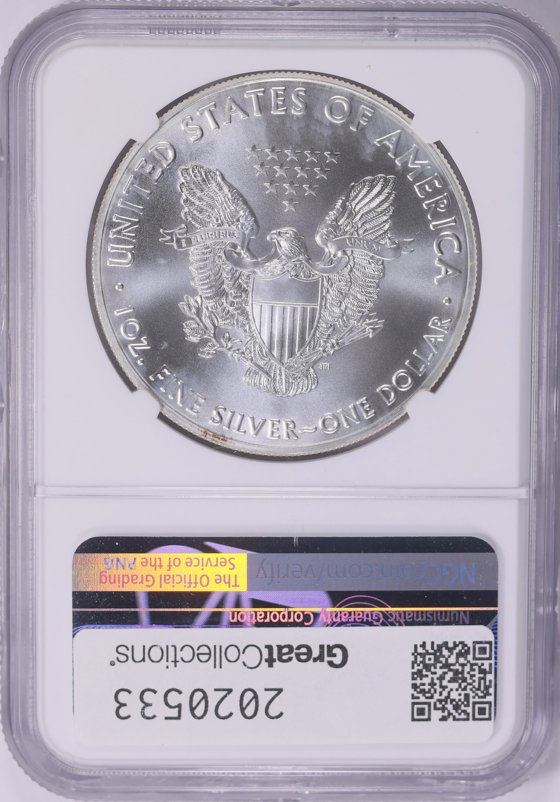 2020 $1 Silver Eagle Early Releases NGC MS-70 (Donald J. Trump Label ...