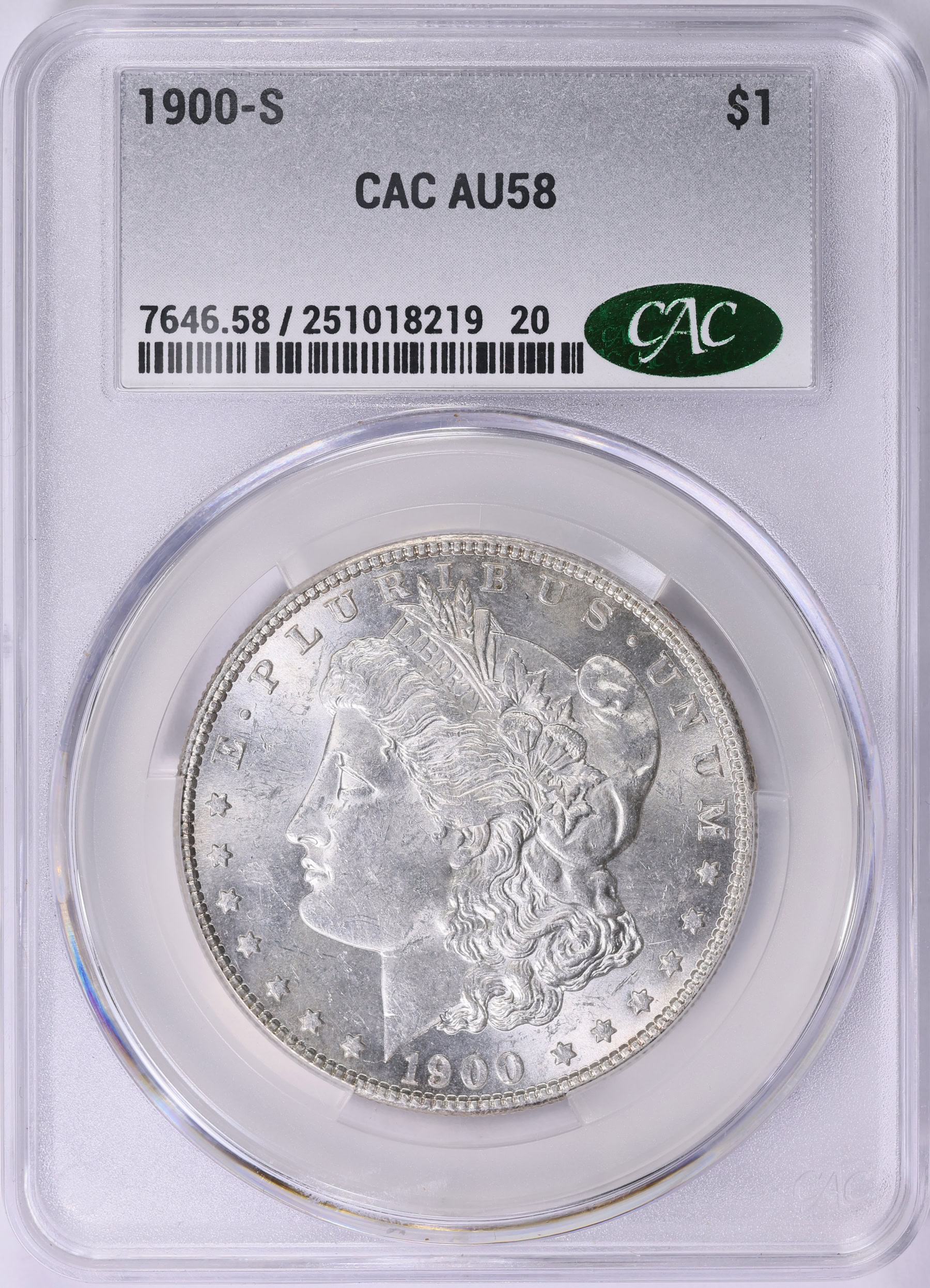 1900-S Morgan Silver Dollar CACG AU-58 (Item 2020669 ...