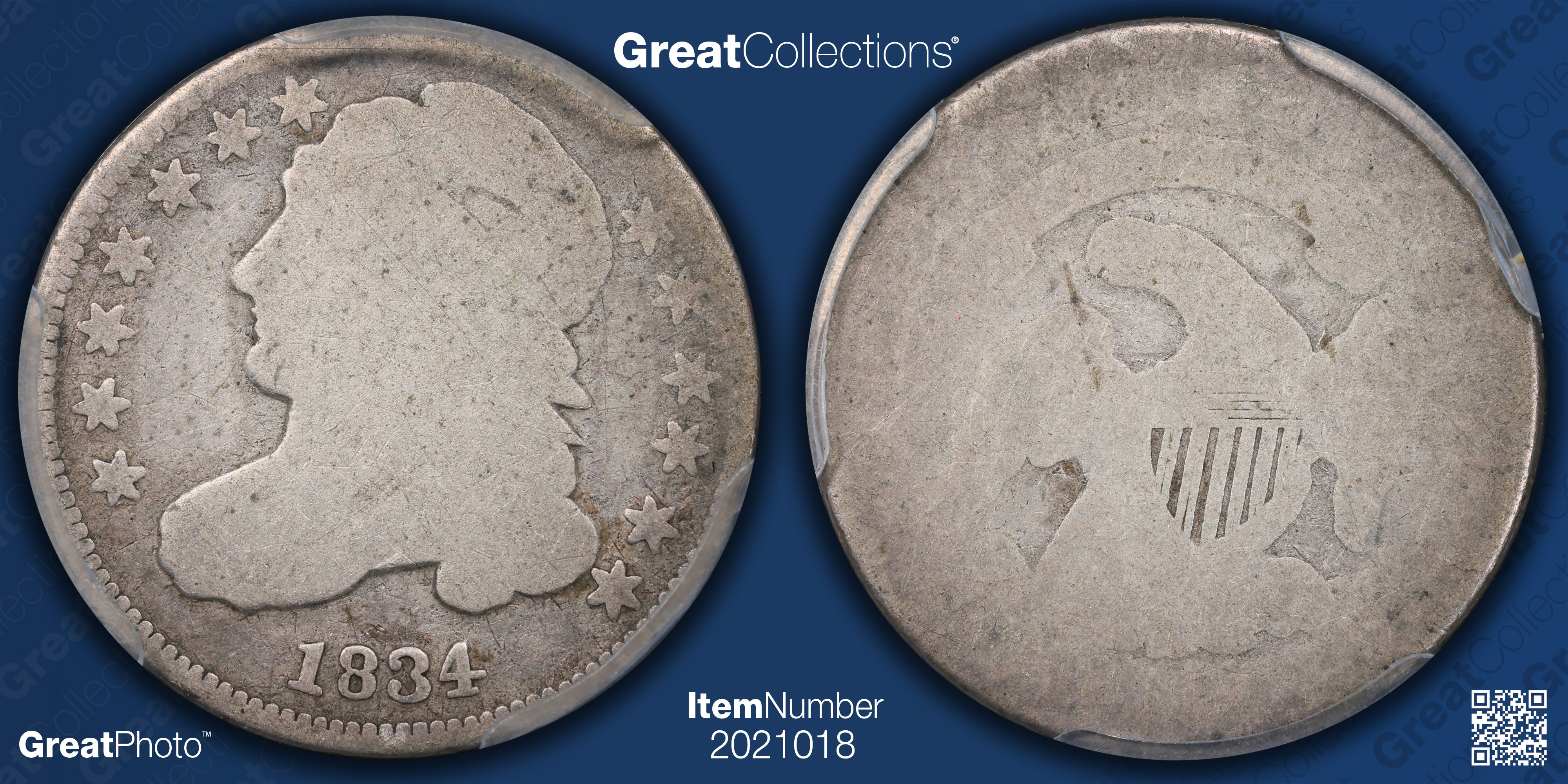 1834 Capped Bust Dime Small 4 PCGS FR-02 (Item 2021018 ...