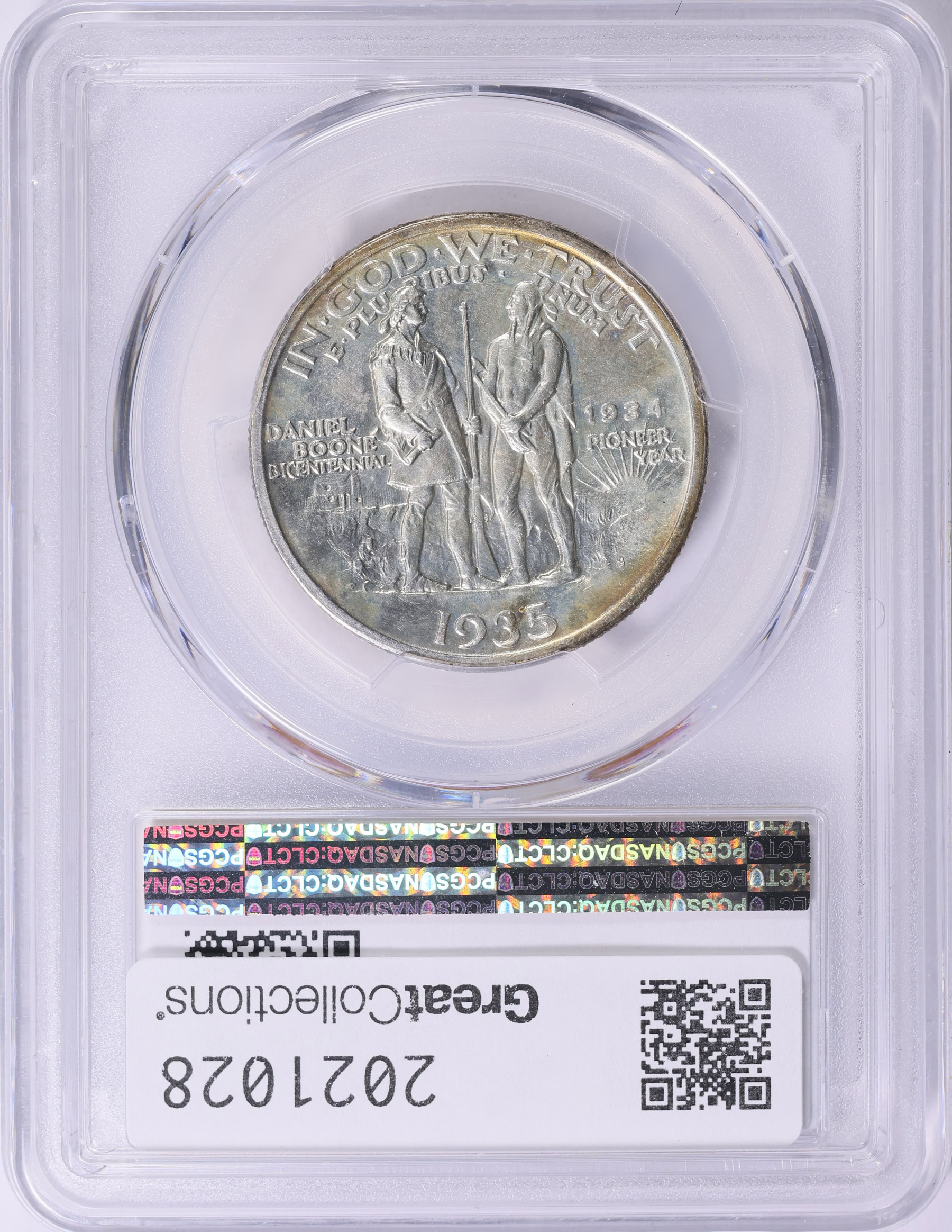1935/34-S Daniel Boone Bicentennial Half Dollar PCGS MS-65 (CAC Green ...