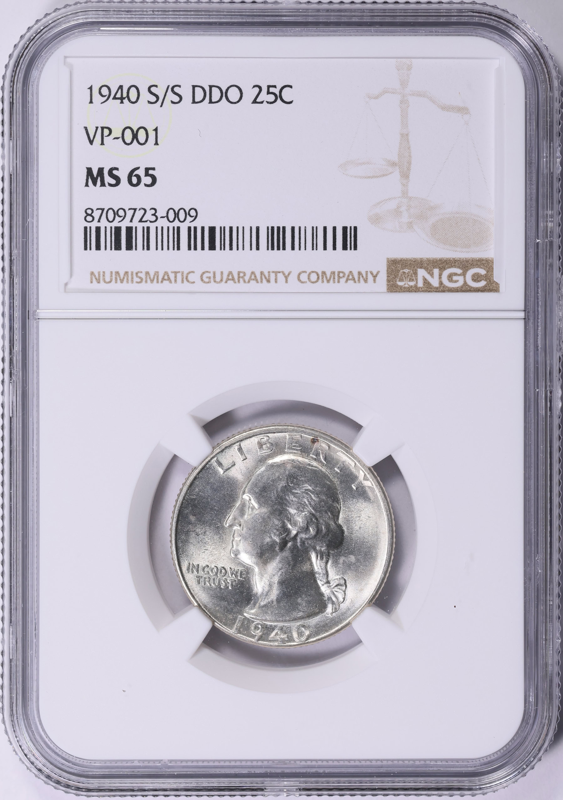 1940-S/S Washington Quarter DDO VP-001 NGC MS-65 | NGC Cert #8709723 ...