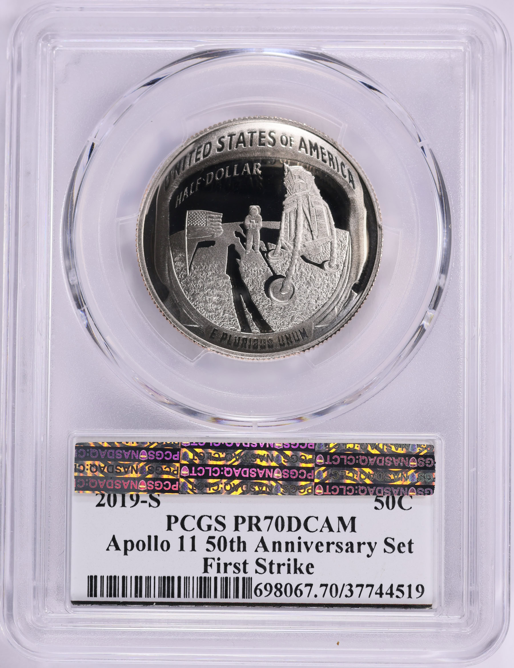 2019-S Apollo 11 Half Dollar 50th Anniversary First Strike PCGS Proof ...
