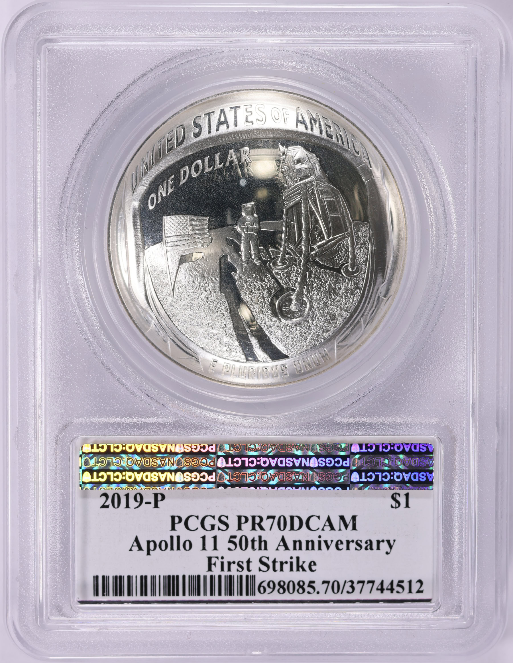 2019-P Apollo 11 50th Anniversary Silver Dollar First Strike PCGS Proof ...
