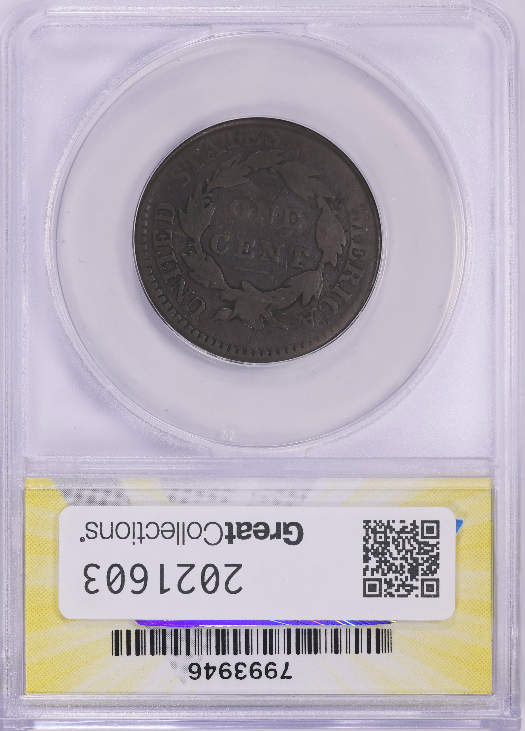 1814 Classic Cent Crosslet 4 Sheldon 294 ANACS G-04 Details (Item ...