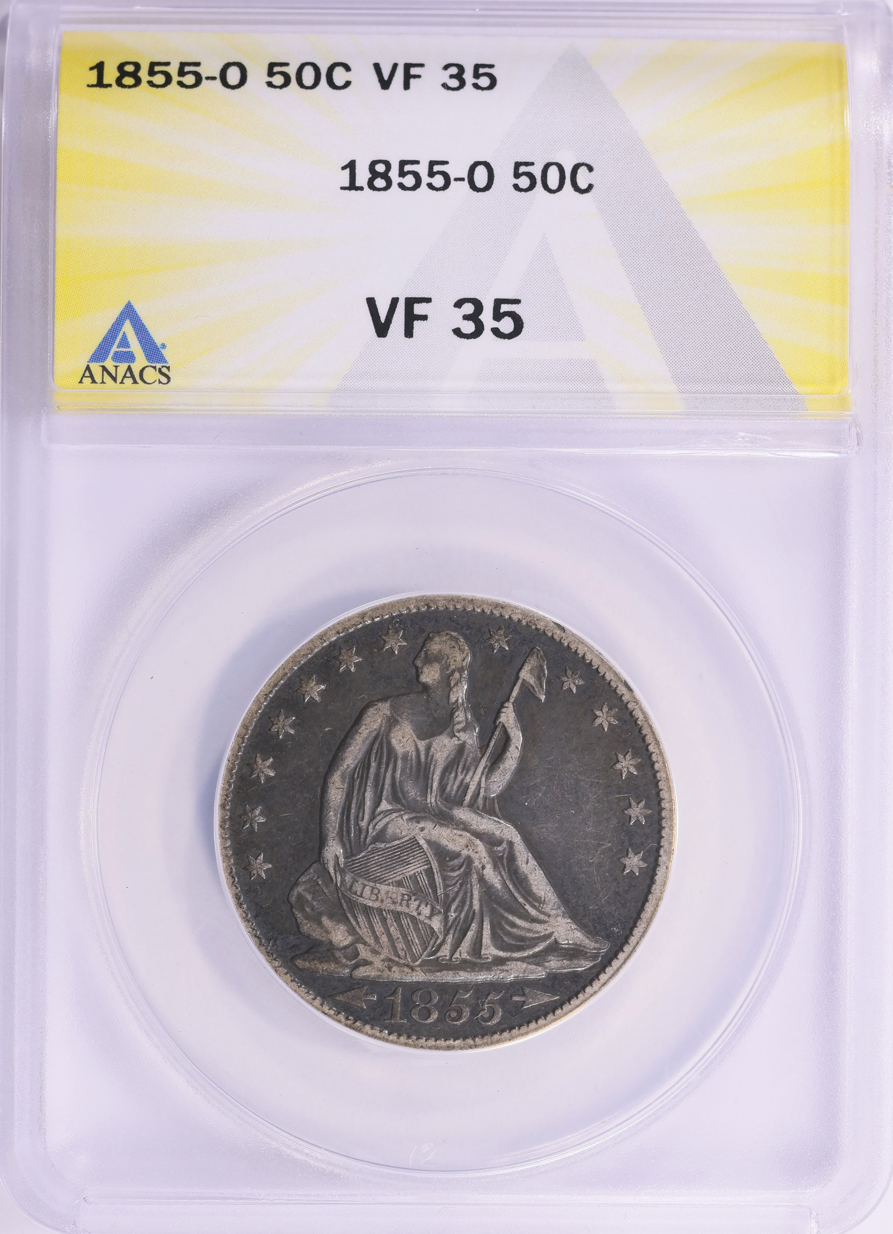 1855-O Seated Liberty Half Dollar Arrows ANACS VF-35 (Item 2021660 ...