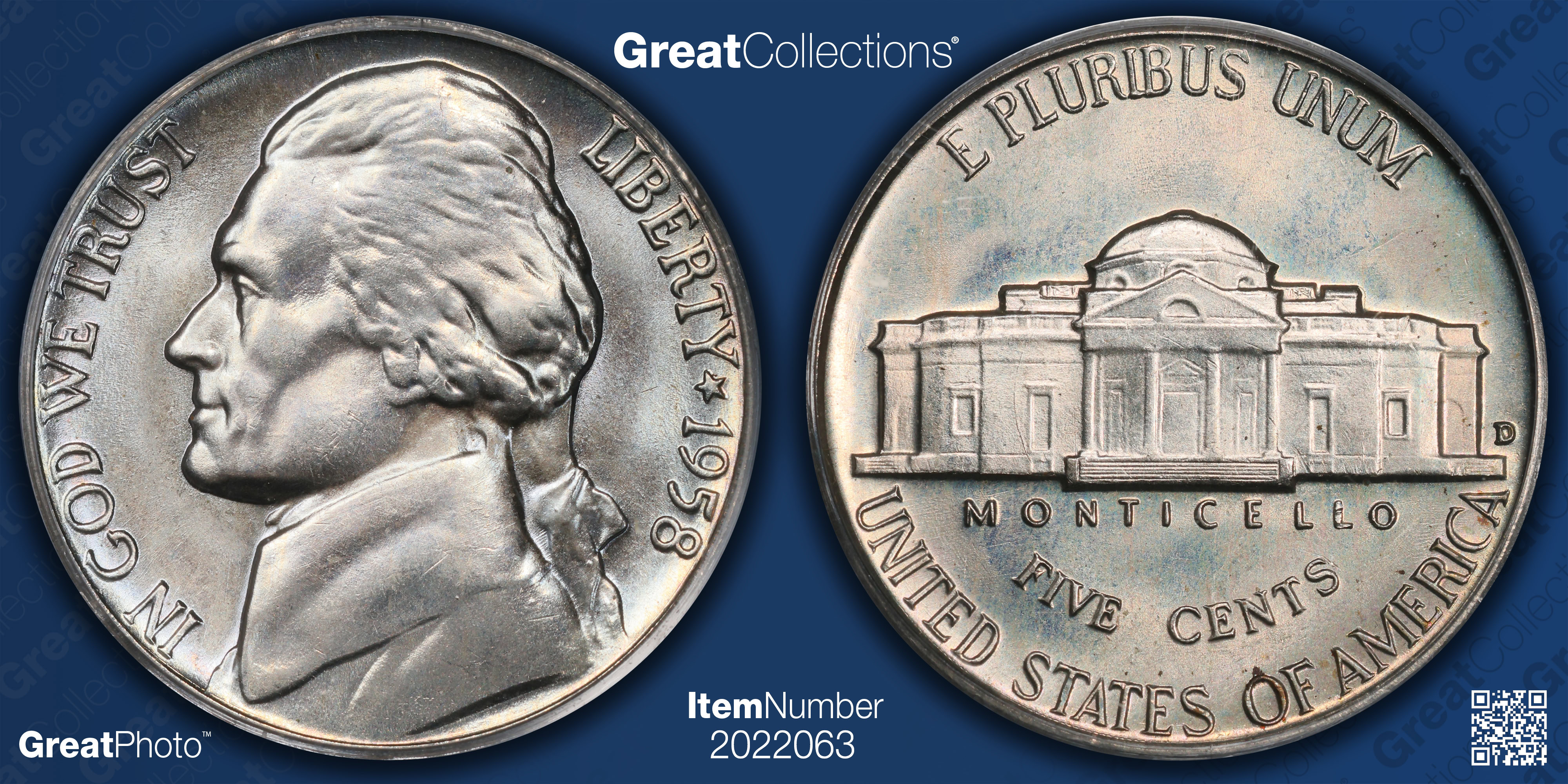 1958-D Jefferson Nickel PCGS MS-66 FS (Toned) (Item 2022063 ...