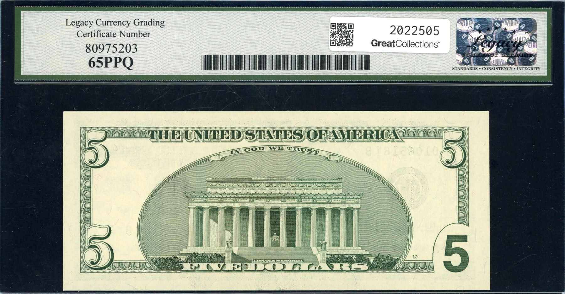 Fr. 1991-F (FFB Block) 2003A $5 Atlanta Federal Reserve Note Cabral ...