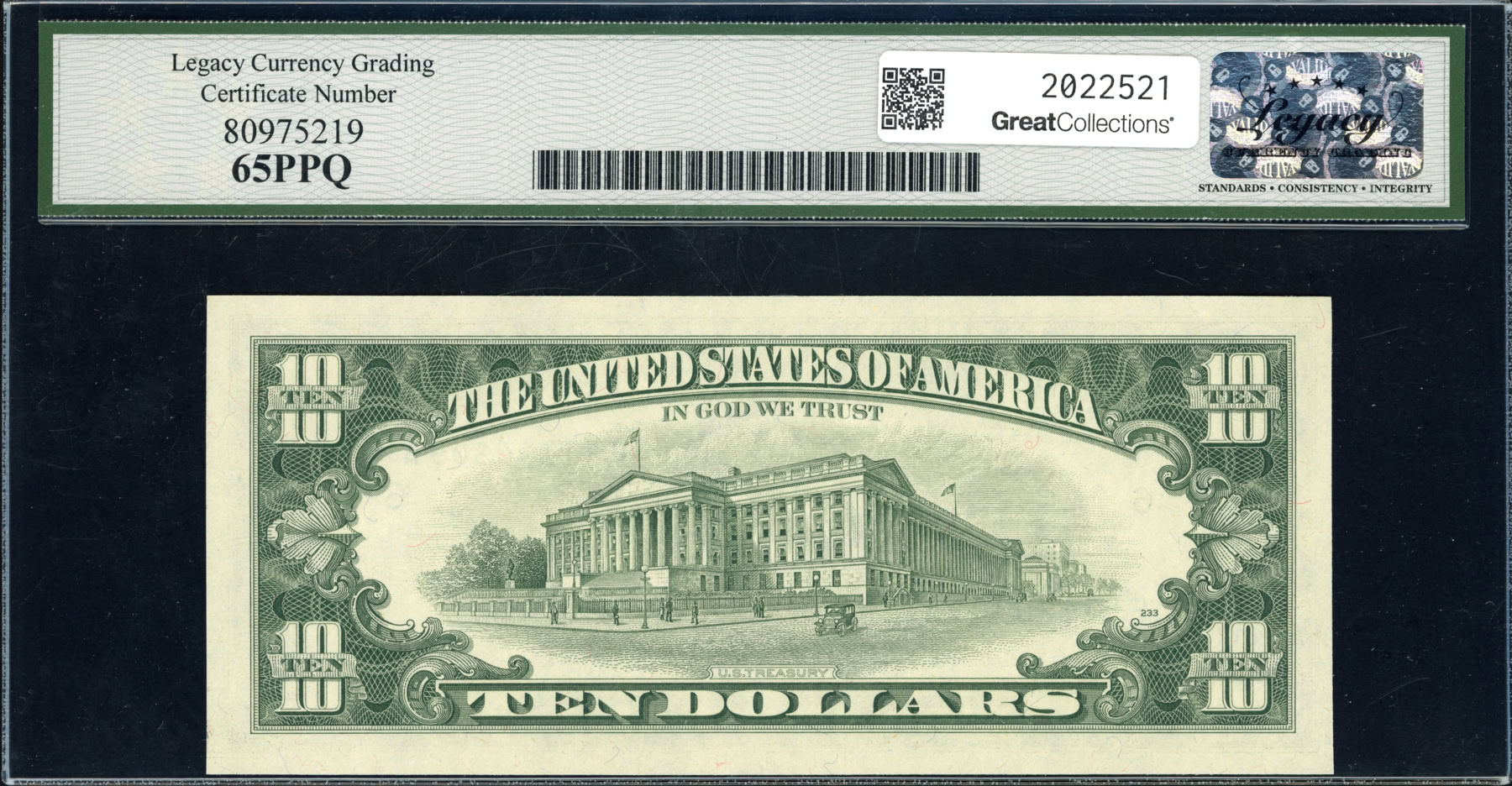 Fr. 2026-F (FA Block) 1981A $10 Atlanta Federal Reserve Note Ortega ...