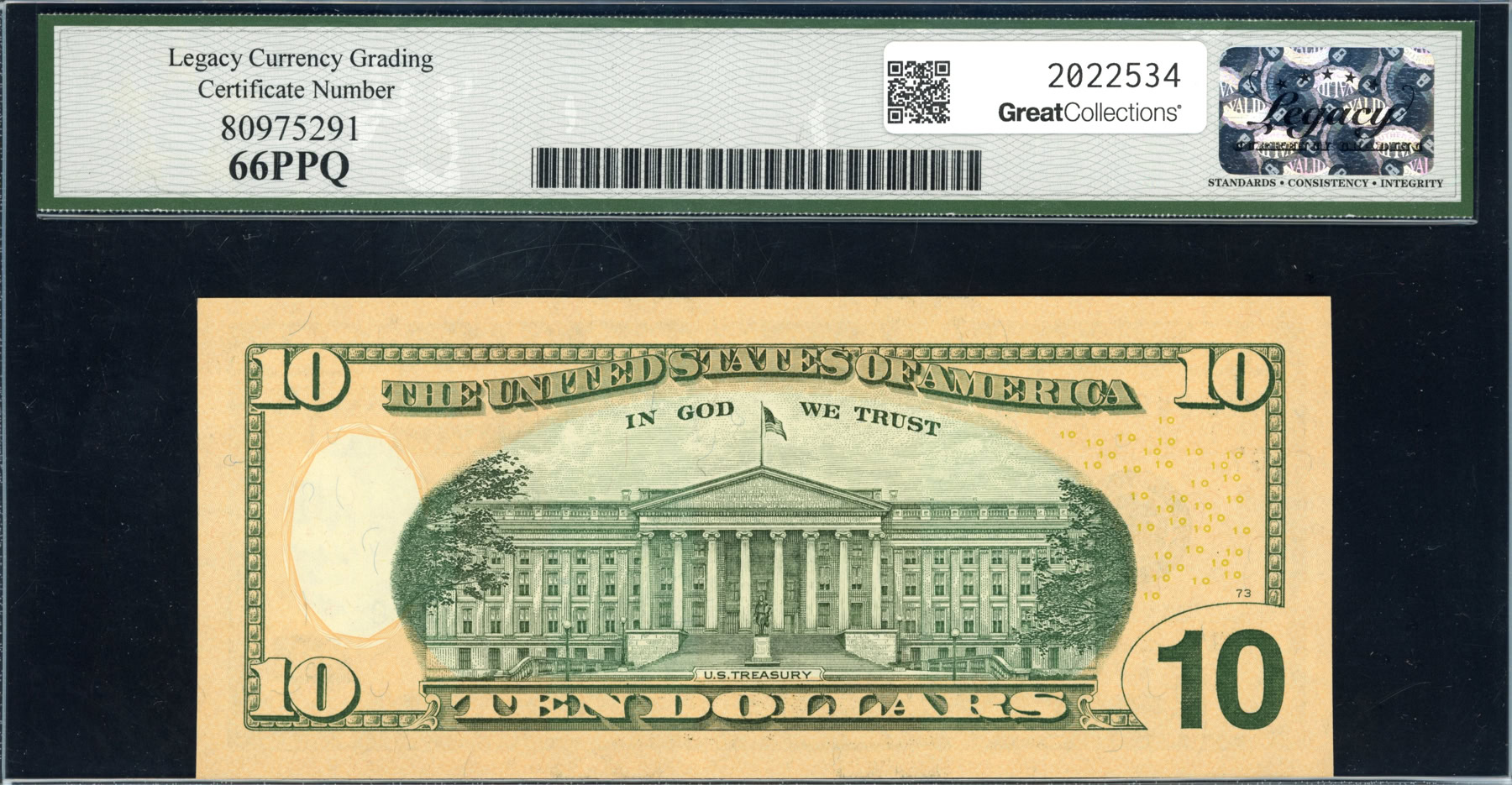 Fr. 2042-G (MGC Block) 2013 $10 Chicago Federal Reserve Note Rios / Lew ...