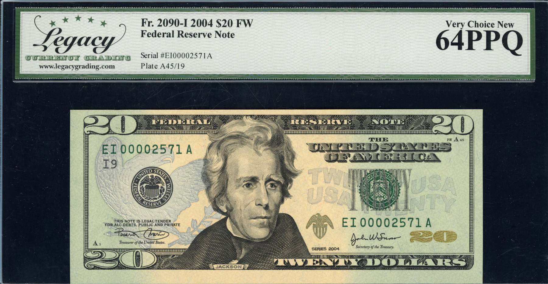 Fr. 2090-I (EIA Block) 2004 $20 Minneapolis Federal Reserve Note *Low ...