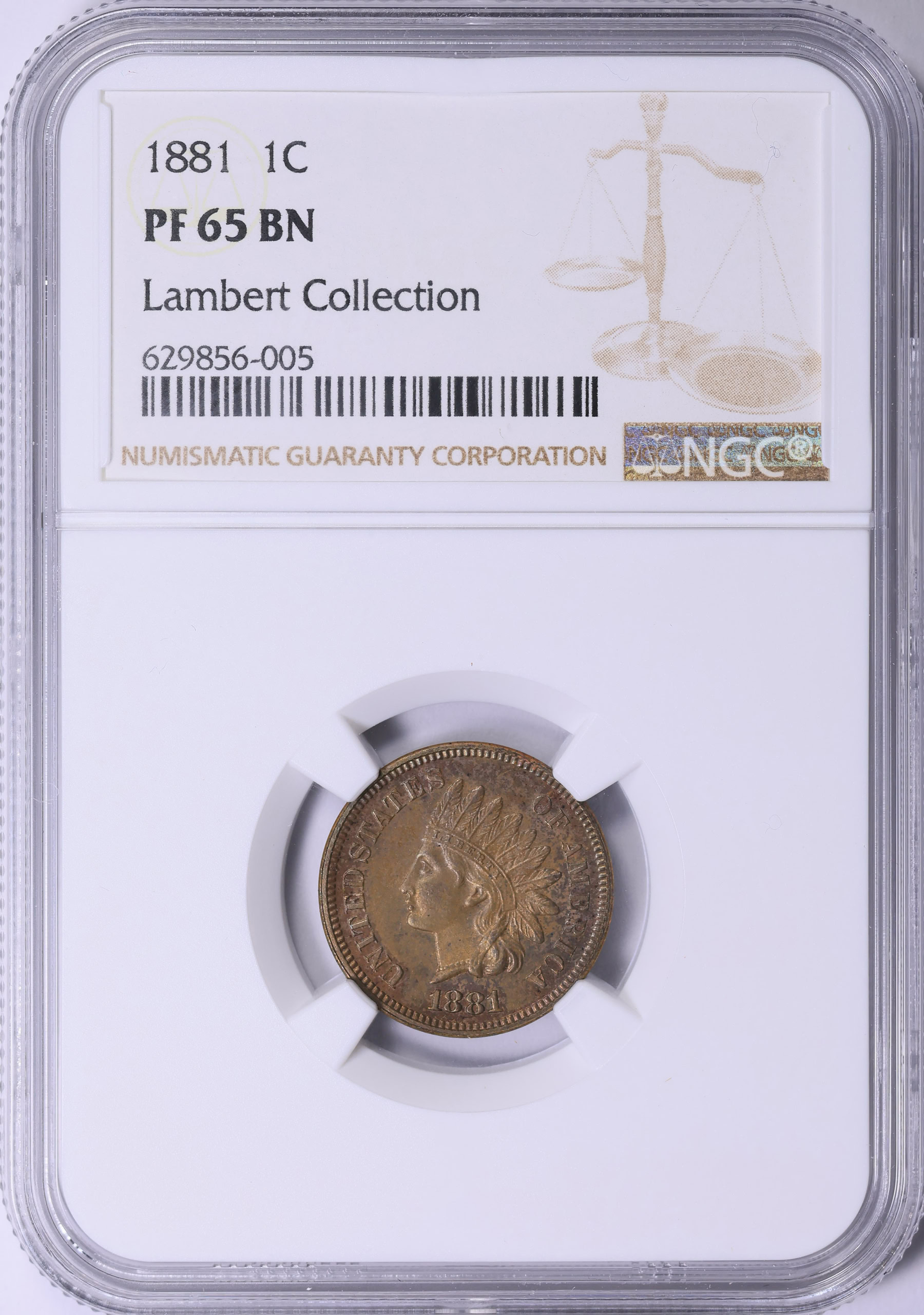 1881 Indian Cent NGC Proof-65 BN (Lambert Collection) (Item 2022673 ...