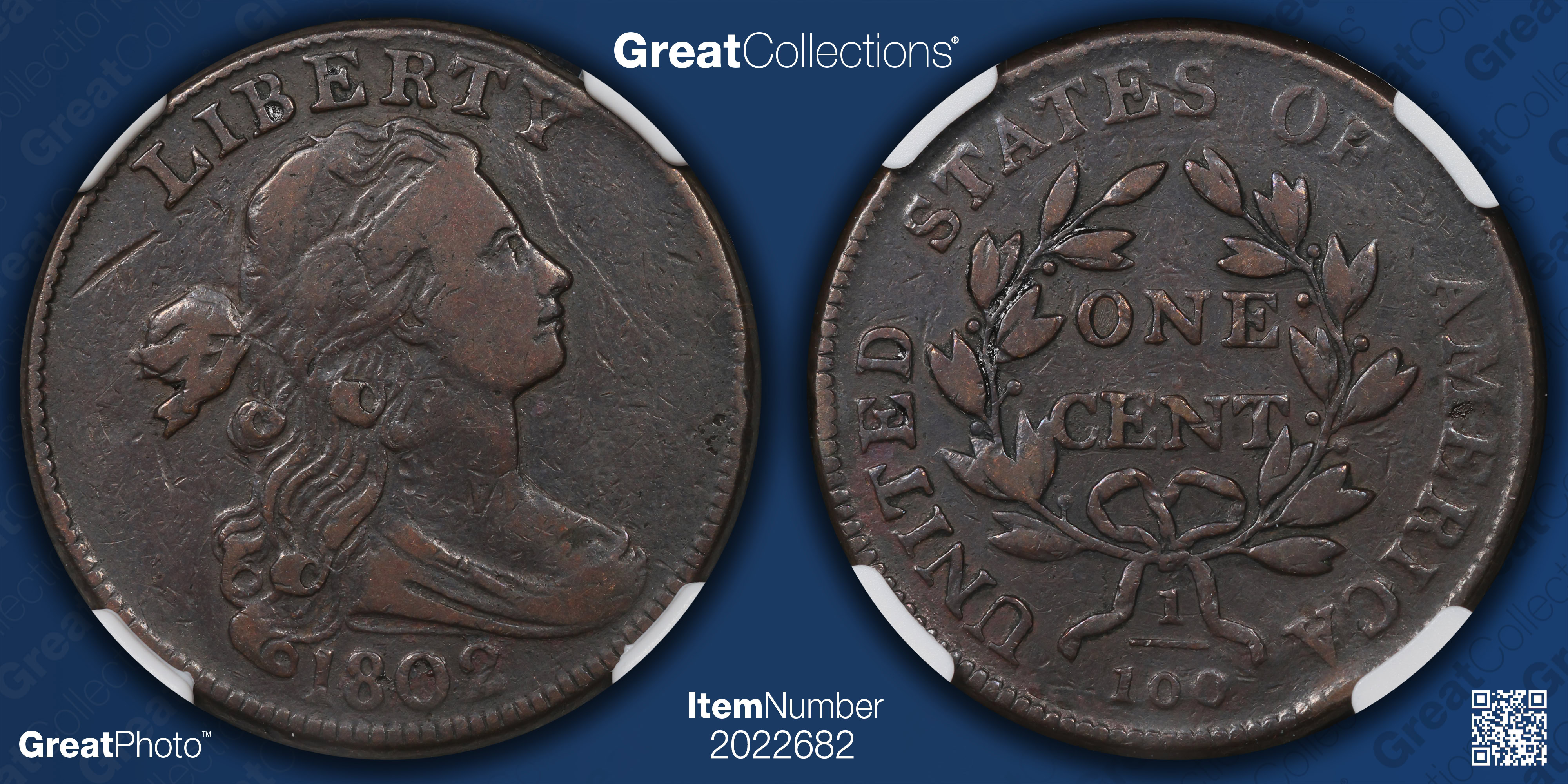 1802 Draped Bust Cent No Stems Sheldon 231 NGC VF-20 BN (Lambert ...