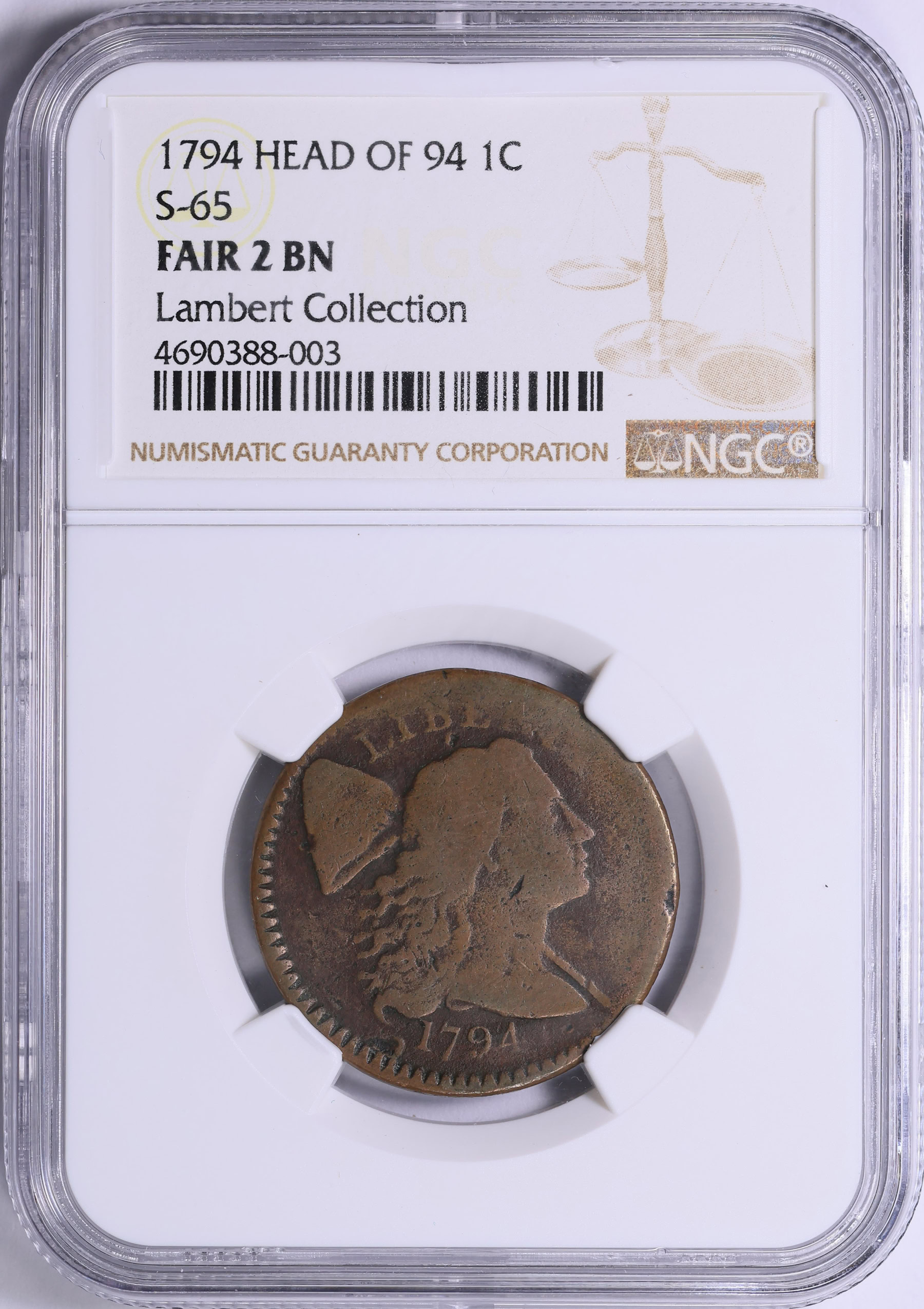 1794 Liberty Cap Cent Head of 1794 Sheldon 65 NGC FR-02 BN (Lambert ...