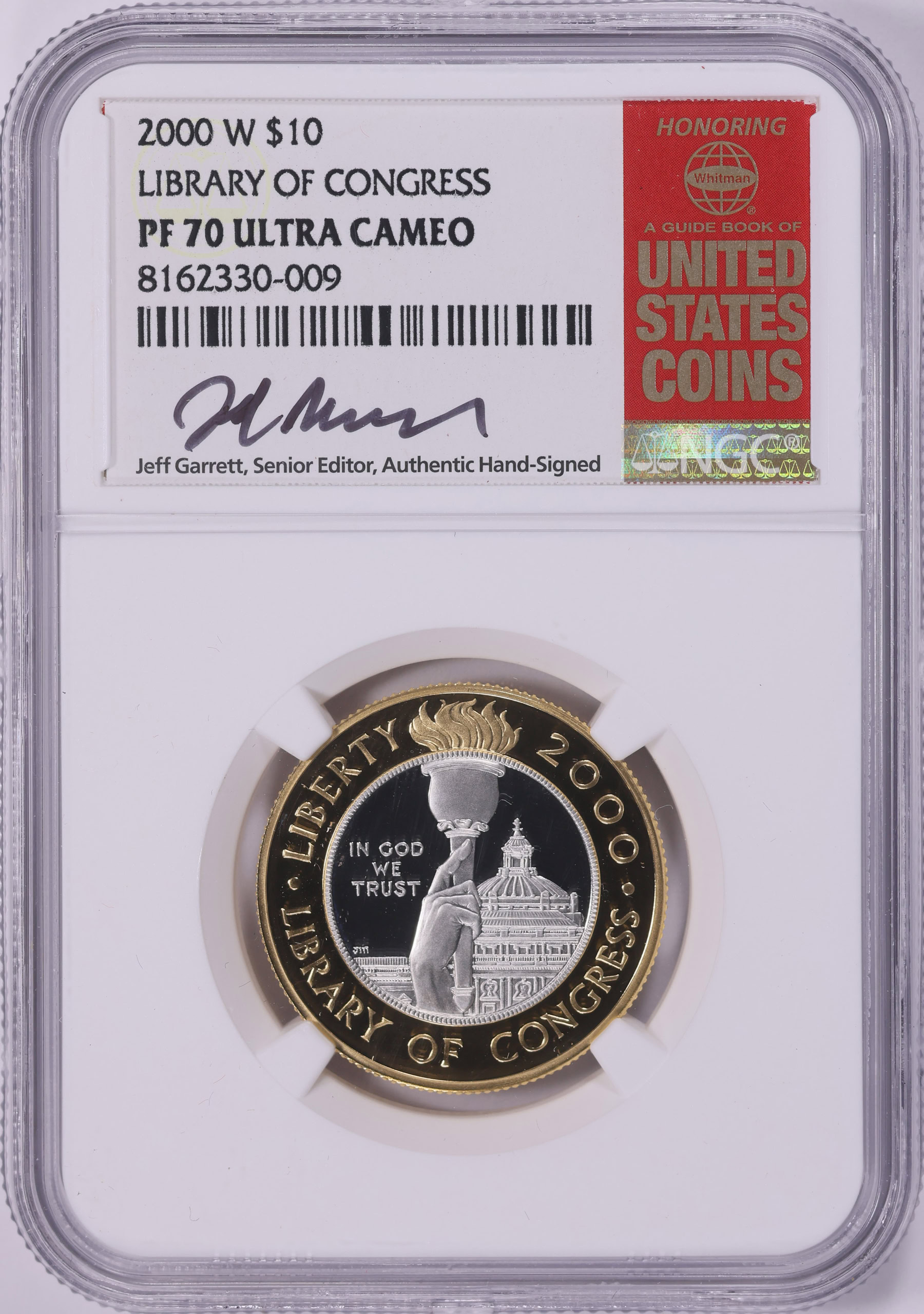 2000-W Library of Congress Bicentennial Bi-Metallic $10 NGC Proof-70 UC ...