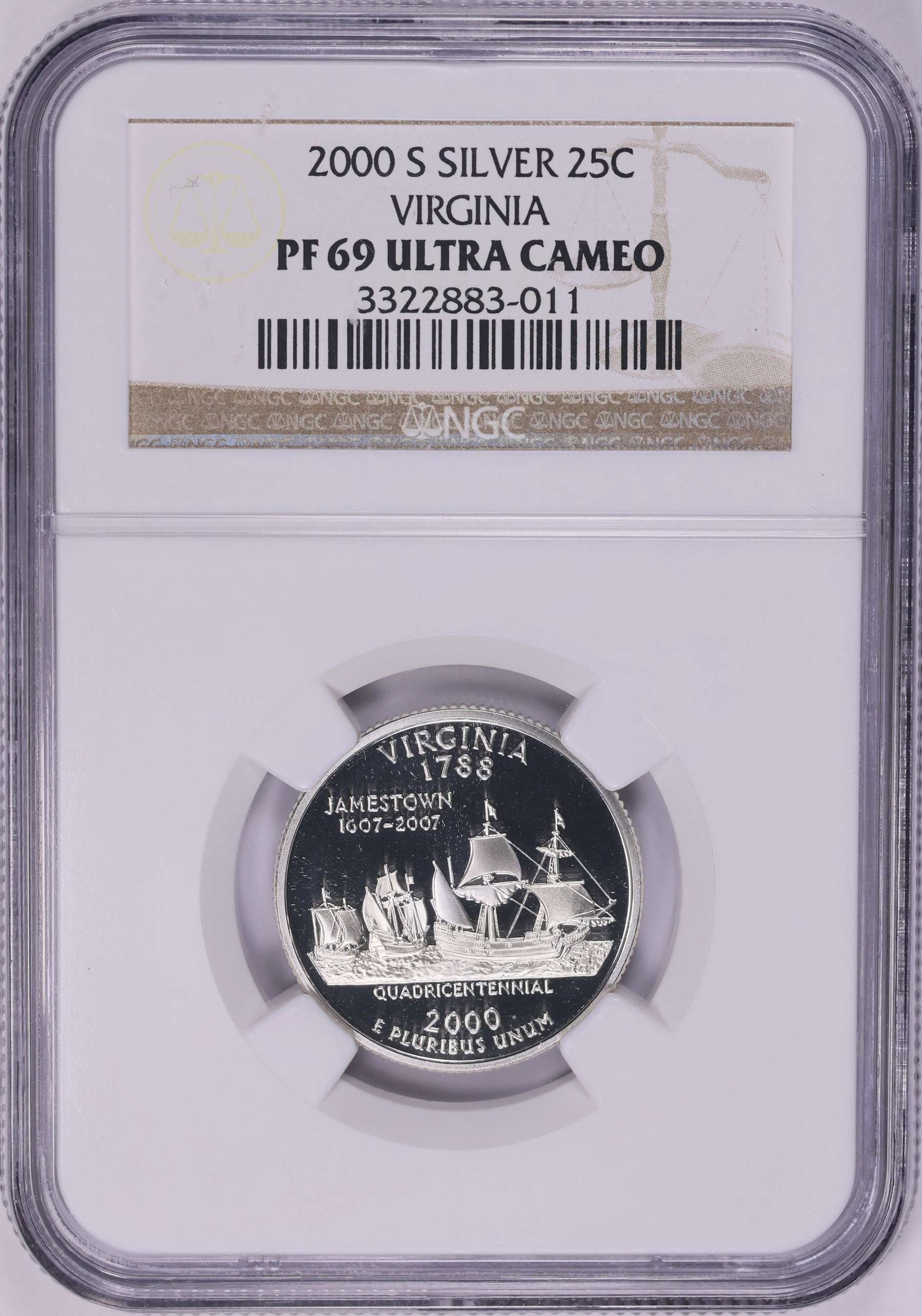 2000-S State Quarter Virginia Silver NGC Proof-69 UC (Item 2023571 ...