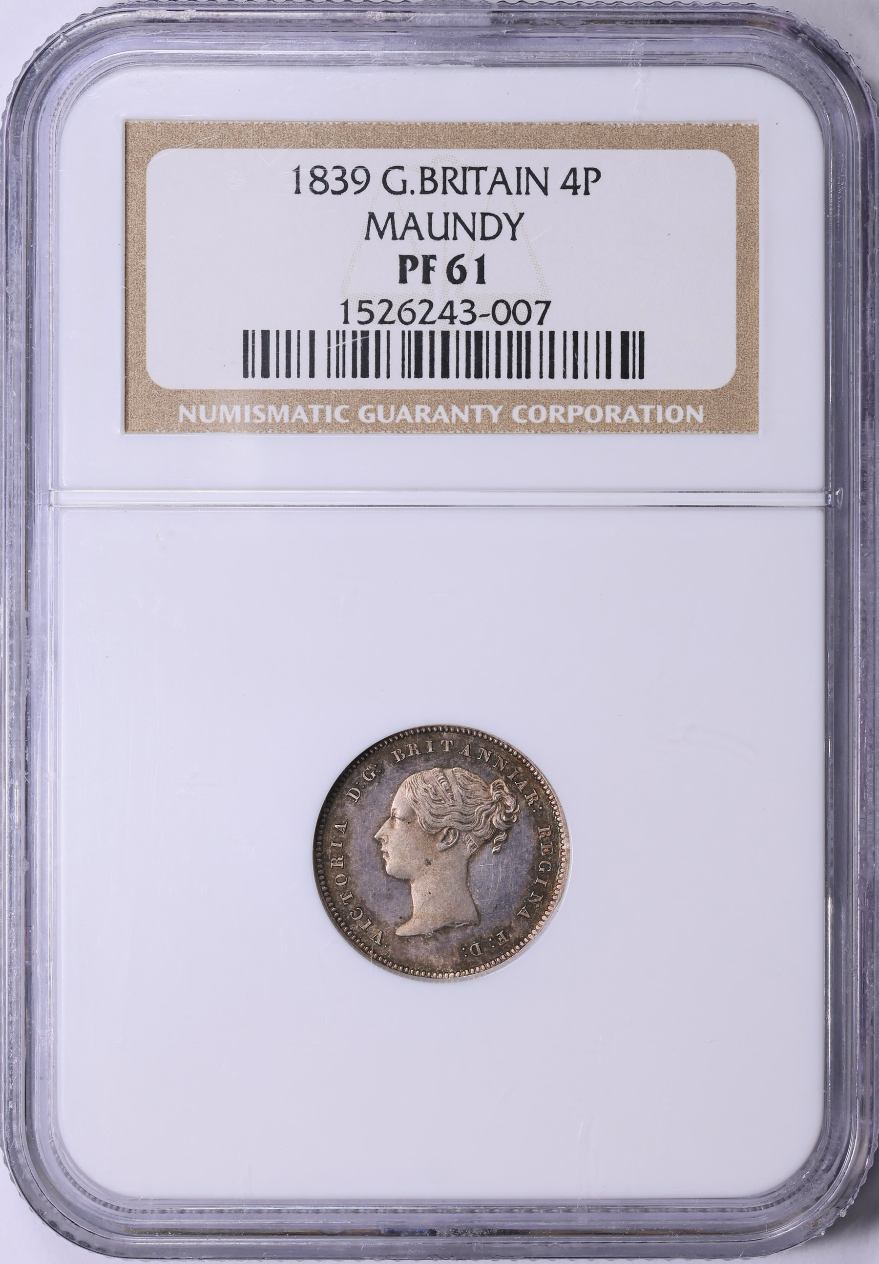 Great Britain 1839 Silver Maundy 4 Pence KM-732 NGC Proof-61 (Toned ...