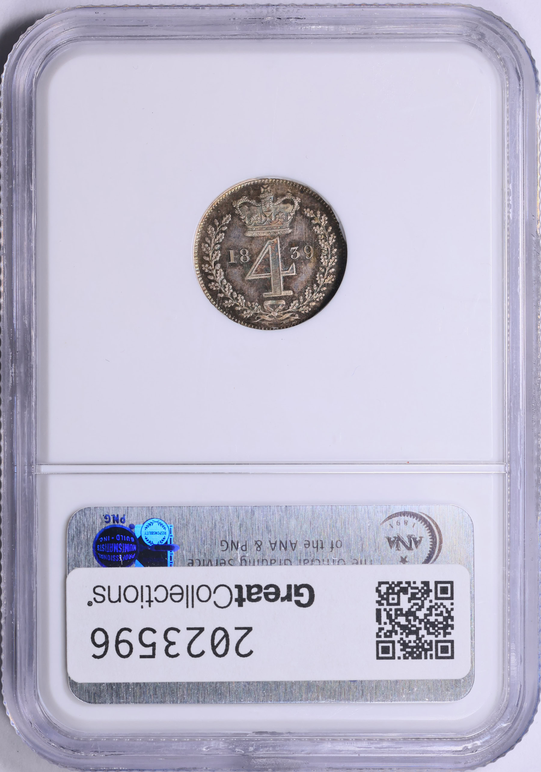 Great Britain 1839 Silver Maundy 4 Pence KM-732 NGC Proof-61 (Toned ...