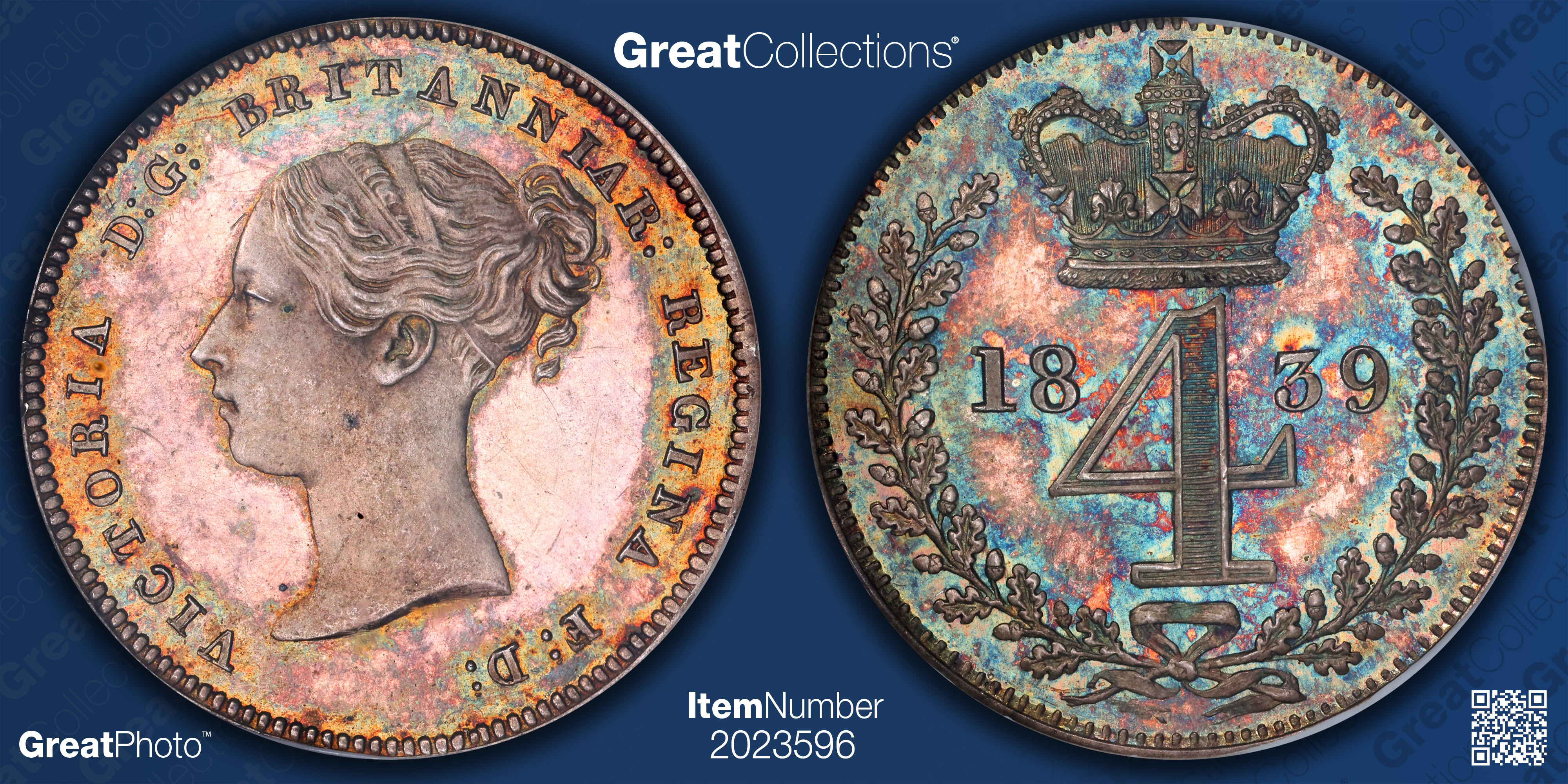 Great Britain 1839 Silver Maundy 4 Pence KM-732 NGC Proof-61 (Toned ...