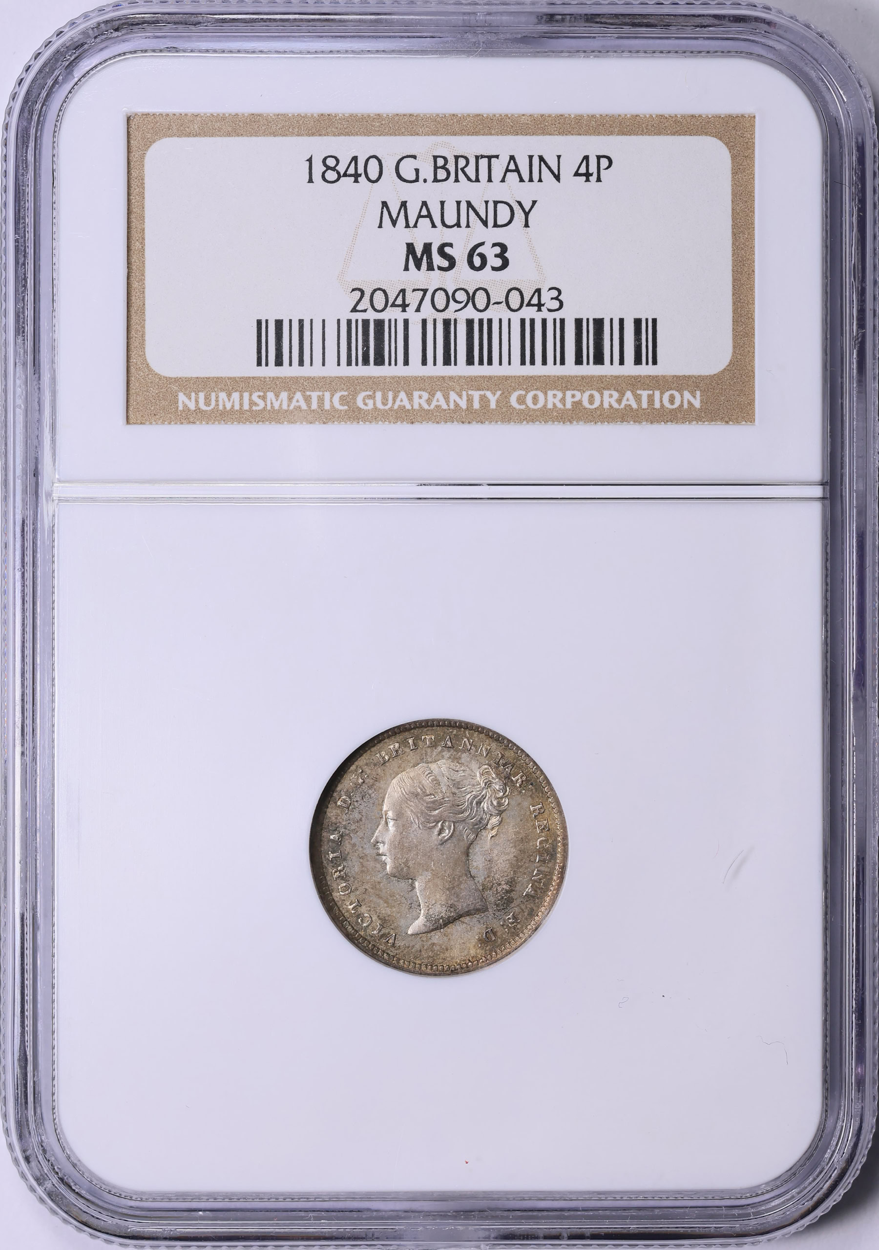 Great Britain 1840 Silver Maundy 4 Pence KM-732 NGC MS-63 (Toned) (Item ...