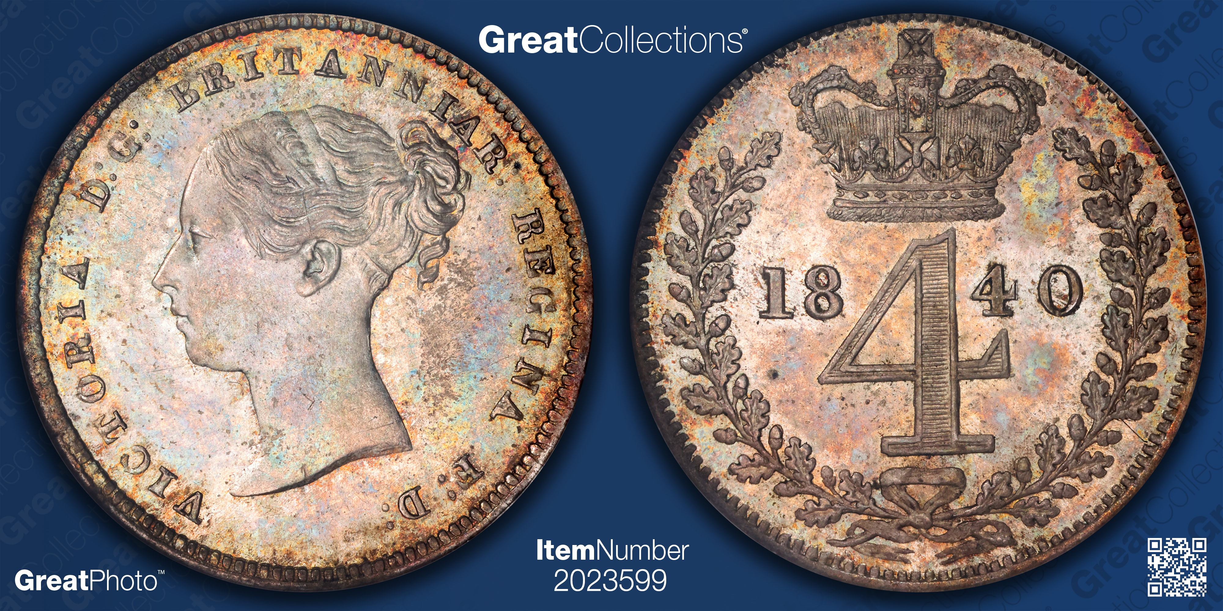 Great Britain 1840 Silver Maundy 4 Pence KM-732 NGC MS-63 (Toned) (Item ...