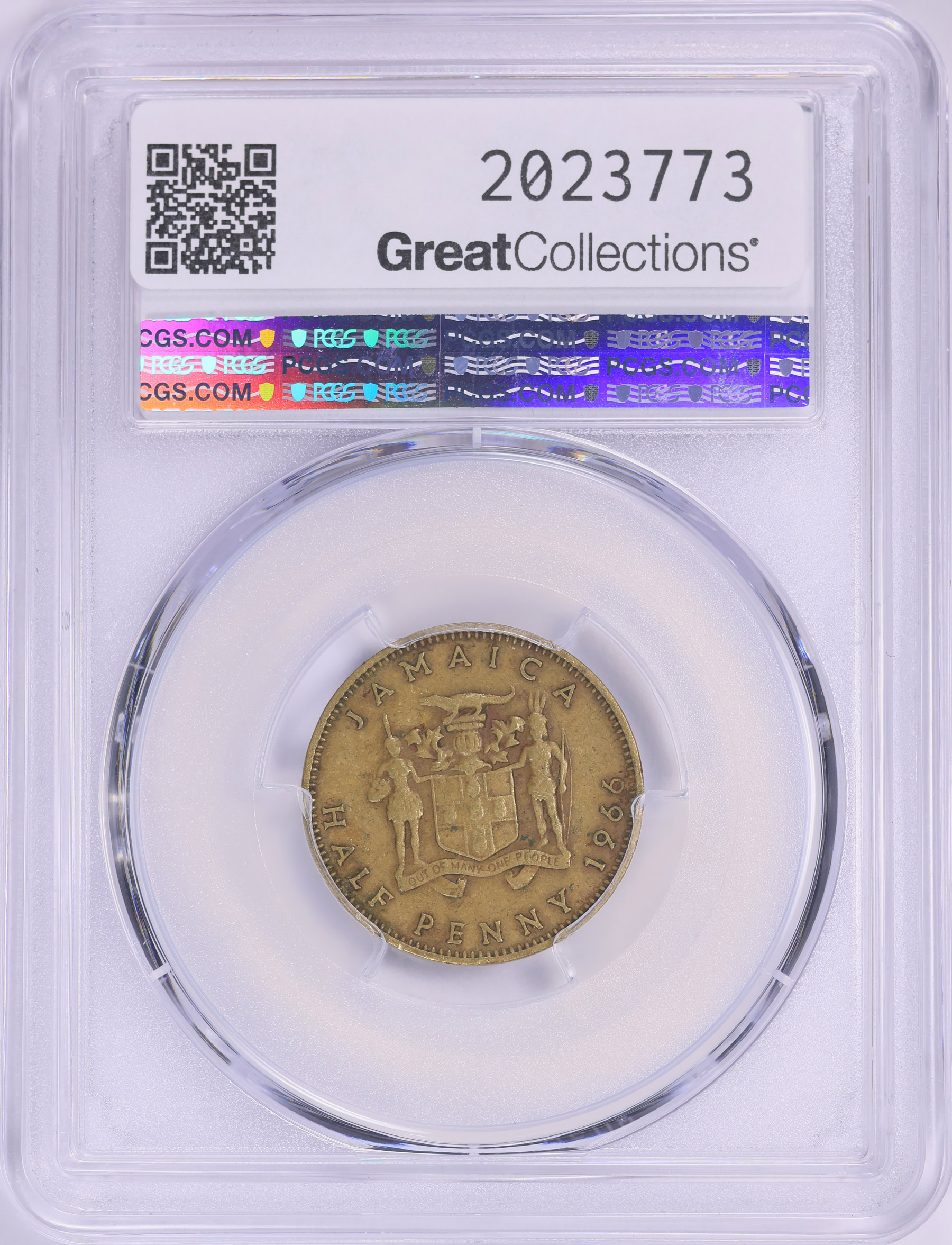 Jamaica 1966 1/2 Penny WTC Ground Zero Recovery 09-11-2001 KM-38 PCGS ...