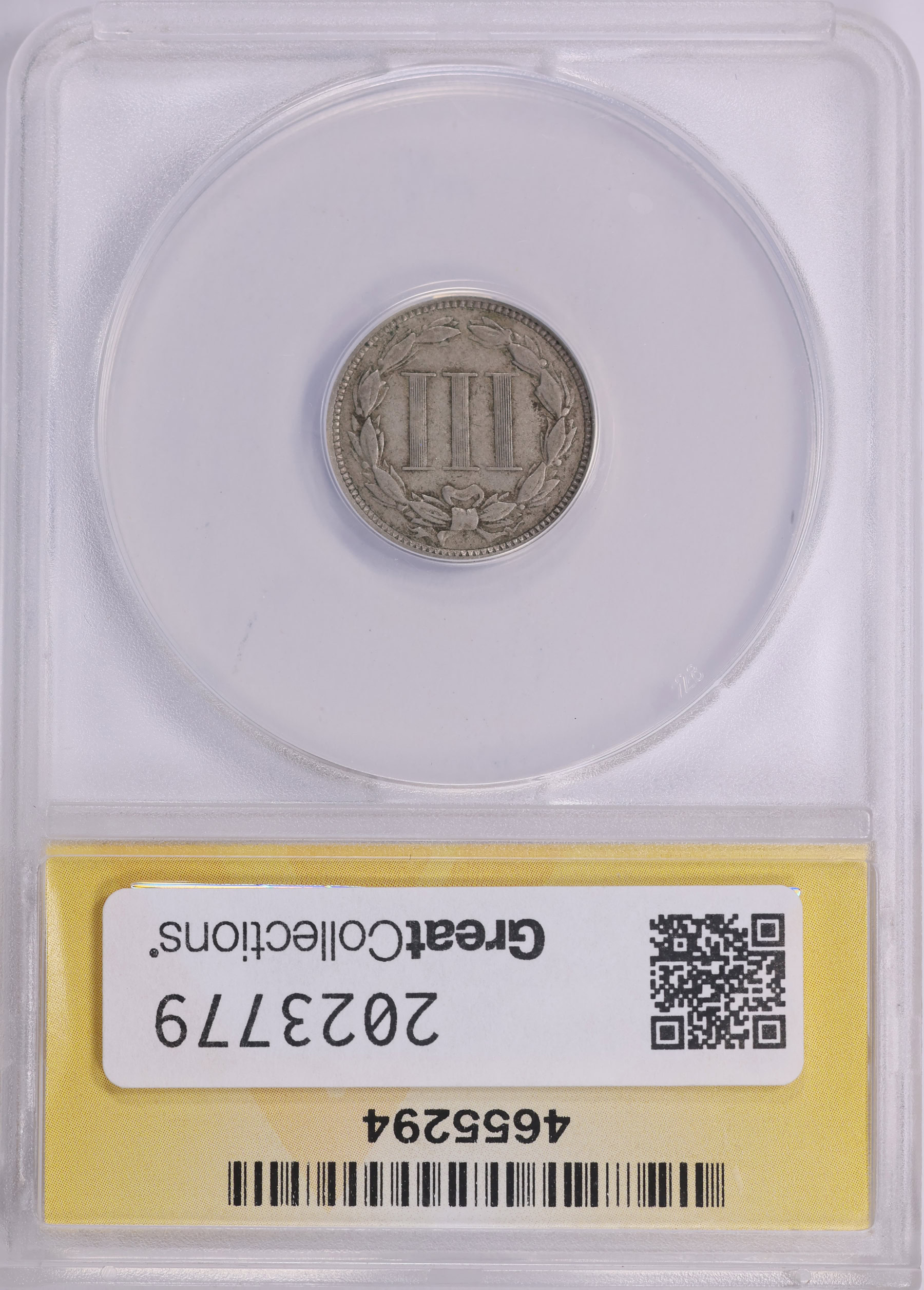 1875 Nickel Three-Cent Piece Misplaced Digit FS-301 ANACS VF-35 (Item ...