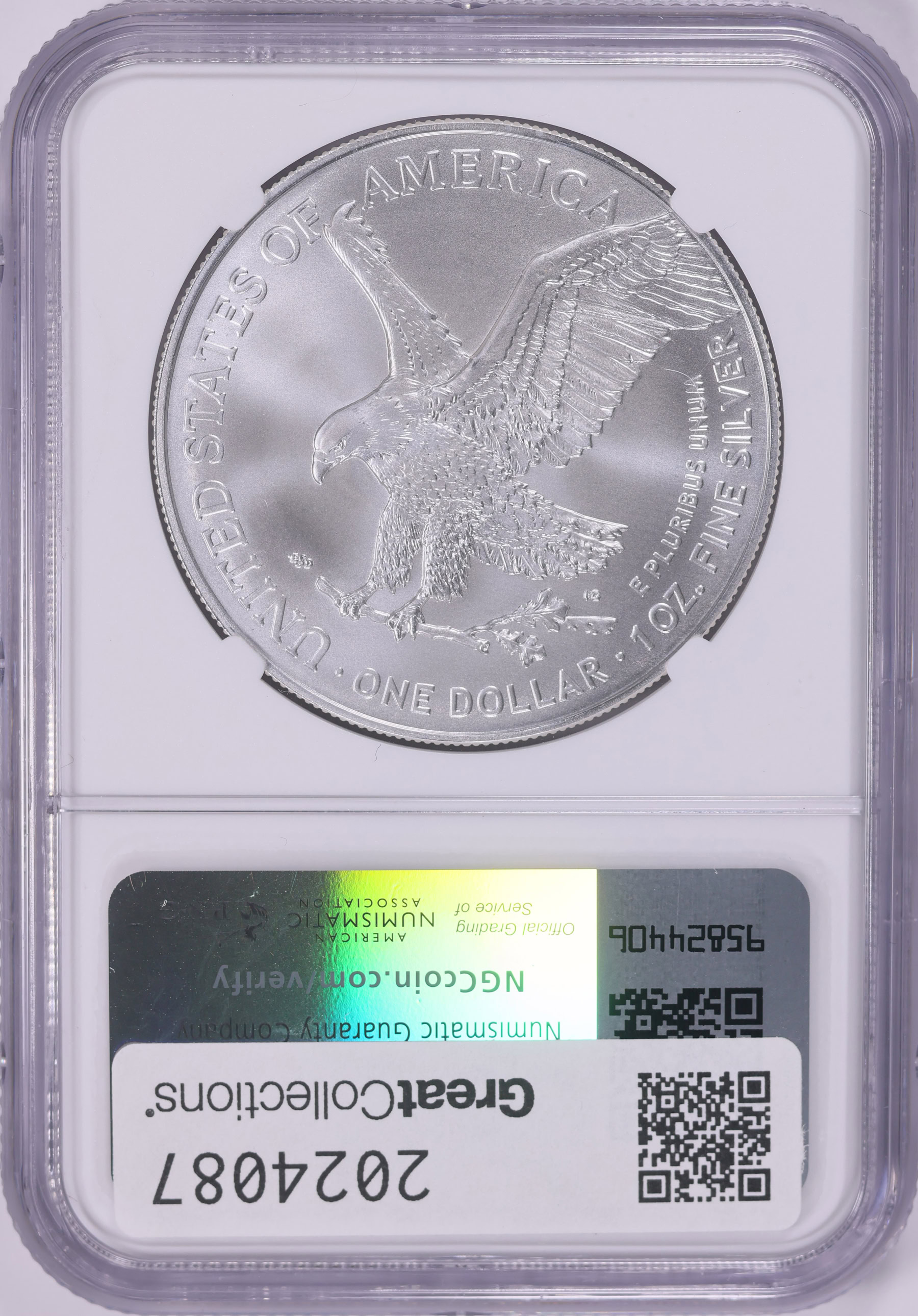 2024 $1 Silver Eagle Early Releases NGC MS-70 | NGC Cert #8139906-019 ...