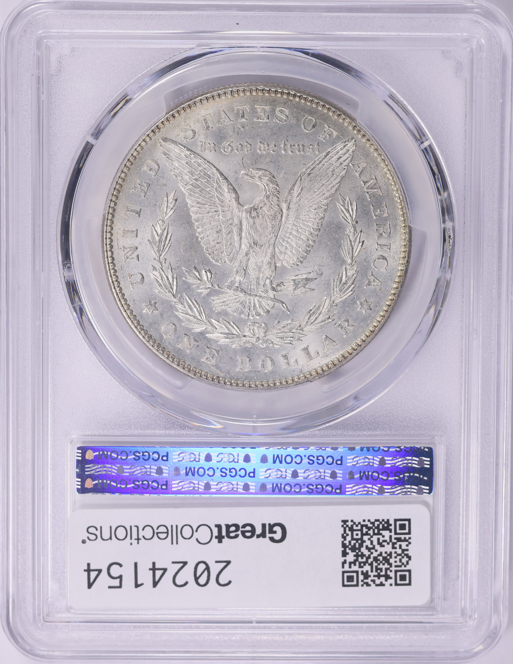 1878 Morgan Silver Dollar 7 Tailfeathers, Reverse of 1878 PCGS MS-63 ...
