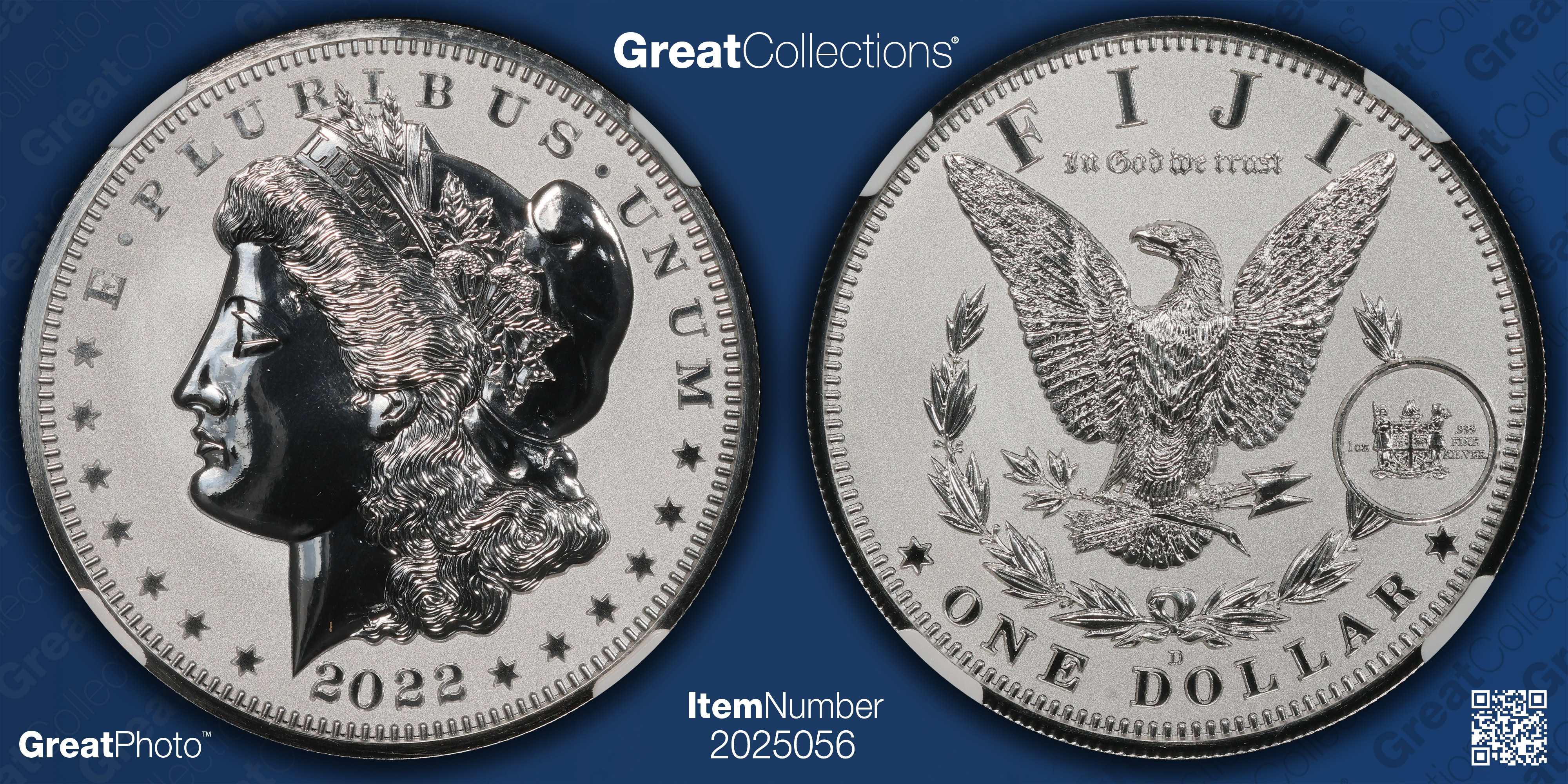 Fiji 2022-D Silver Dollar Morgan Dollar Reverse Proof First Day of ...