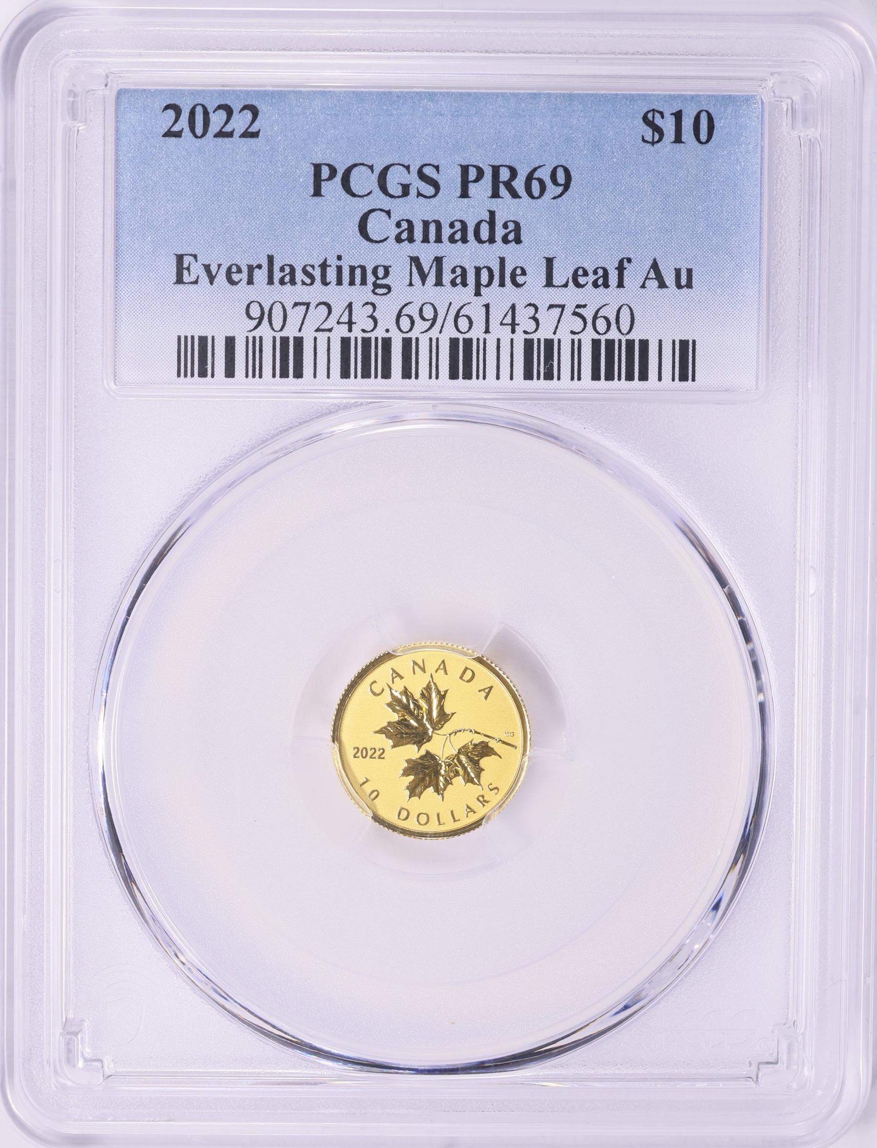 Canada 2022 Gold $10 Everlasting Maple Leaf KM-3209 With Case of Issue ...