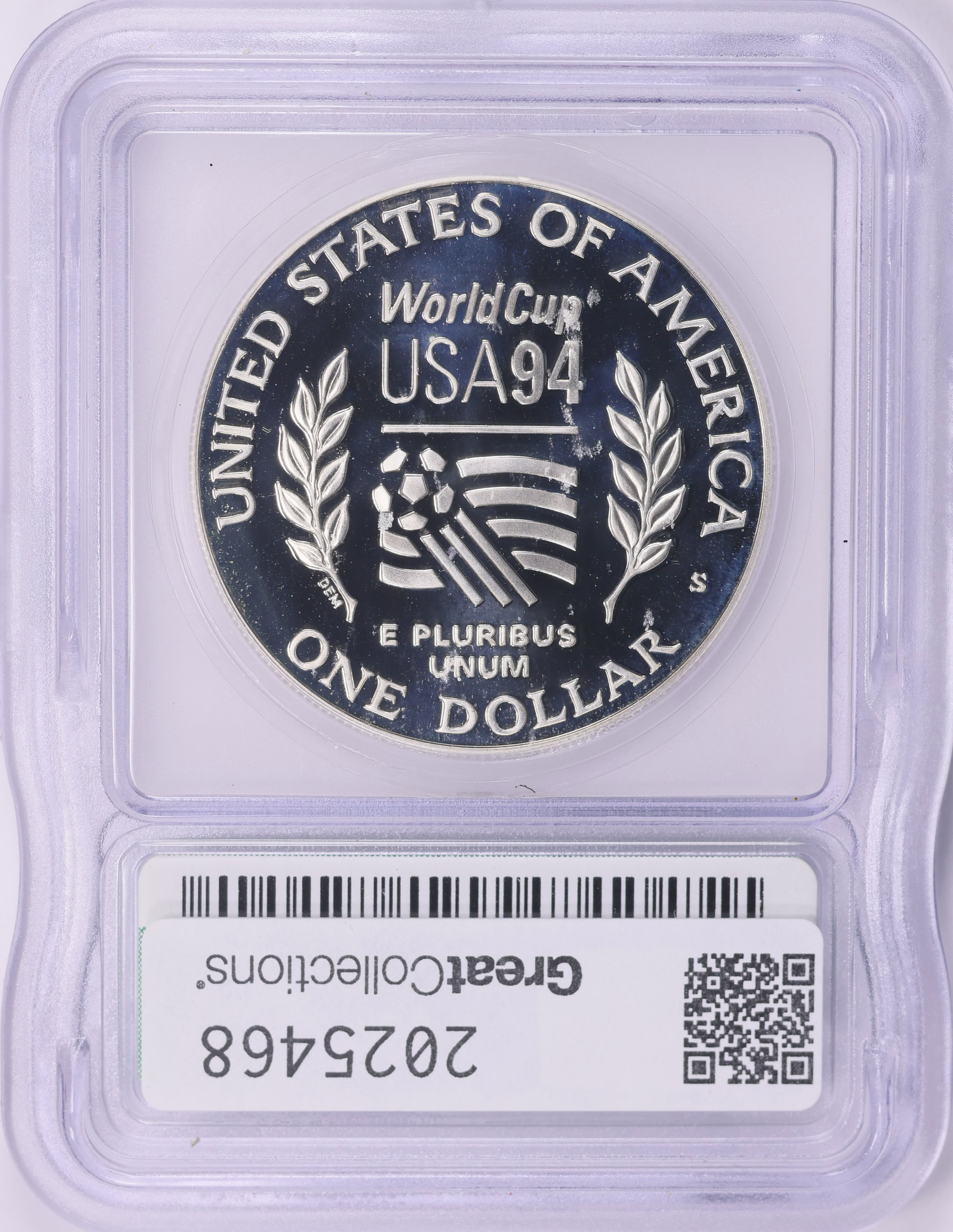 1994-S World Cup Tournament Silver Dollar ICG Proof-70 DCAM (Item ...
