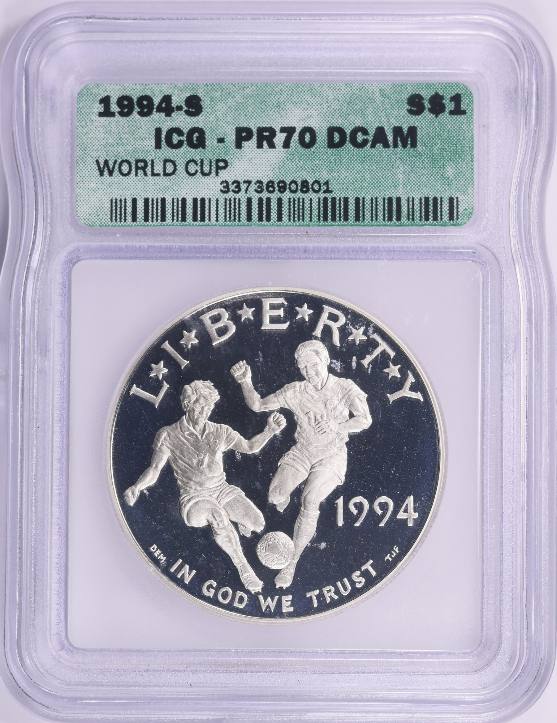 1994-S World Cup Tournament Silver Dollar ICG Proof-70 DCAM (Item ...