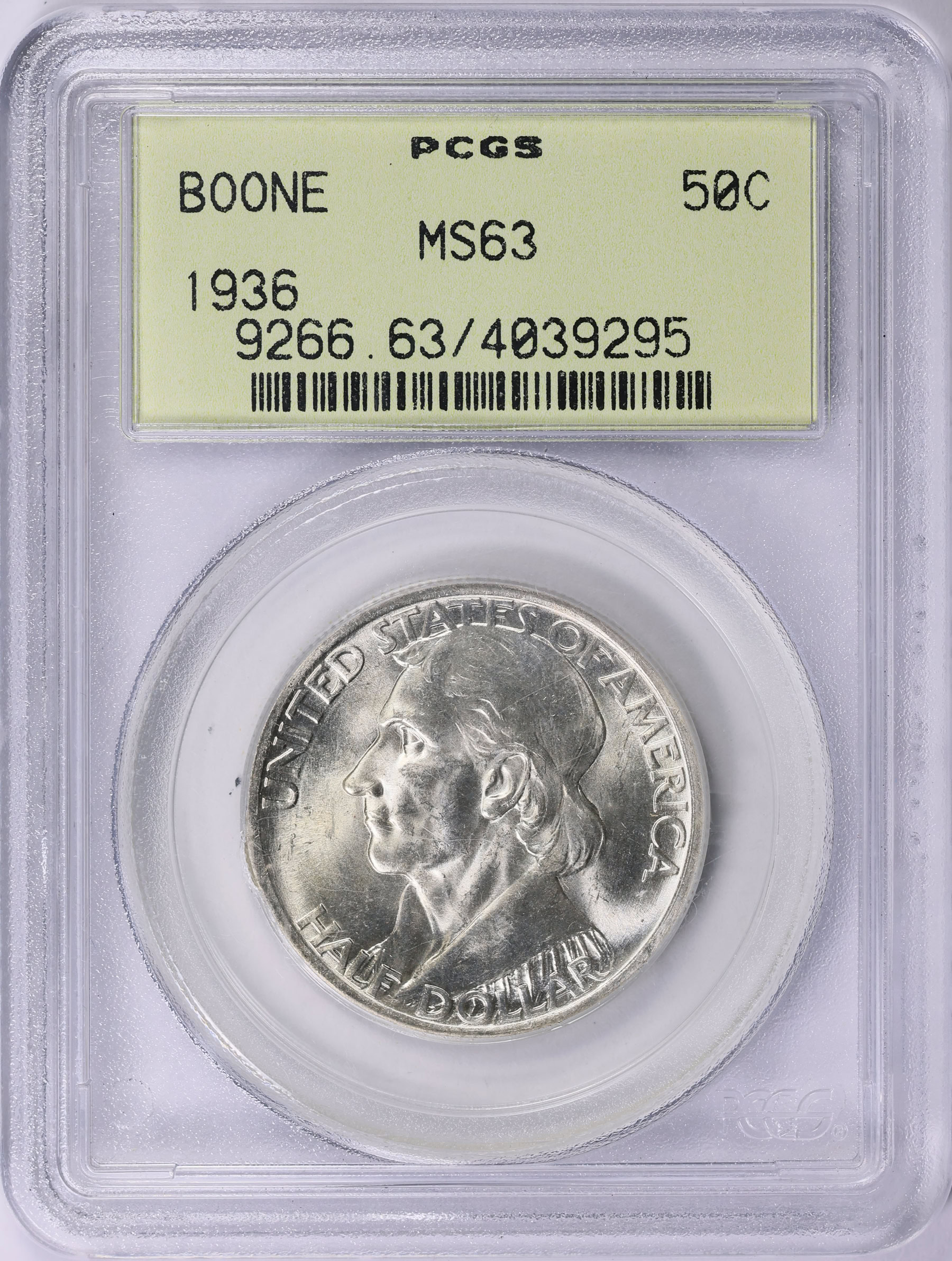 1936 Daniel Boone Bicentennial Half Dollar PCGS MS-63 OGH (Item 2025763 ...