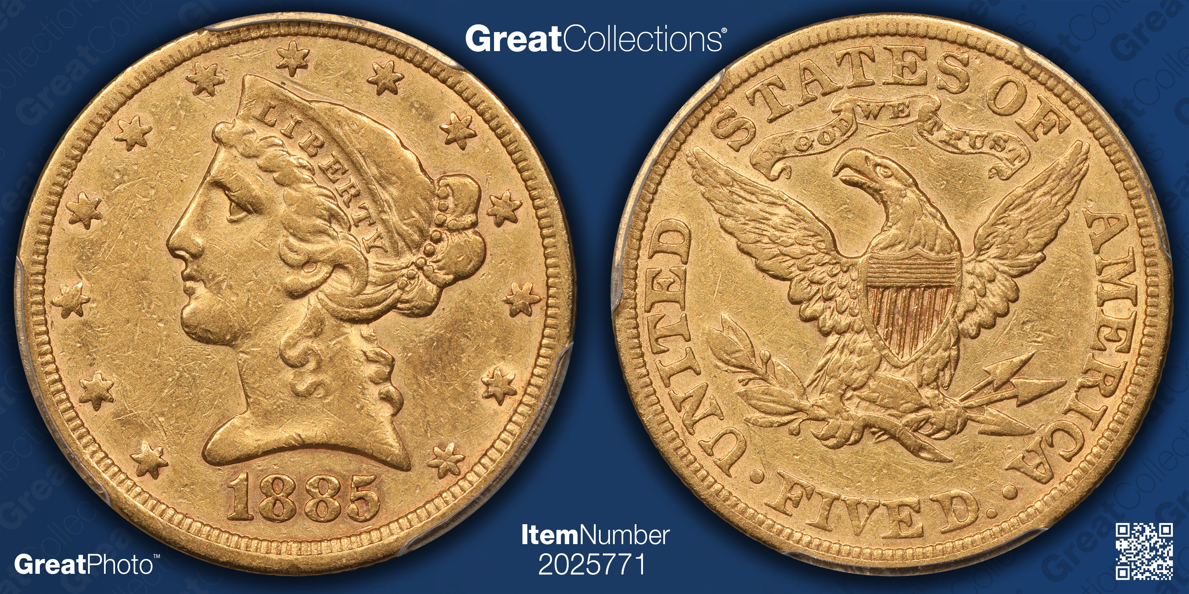 1885 Liberty Gold Half Eagle PCGS XF-40 (Item 2025771 ...