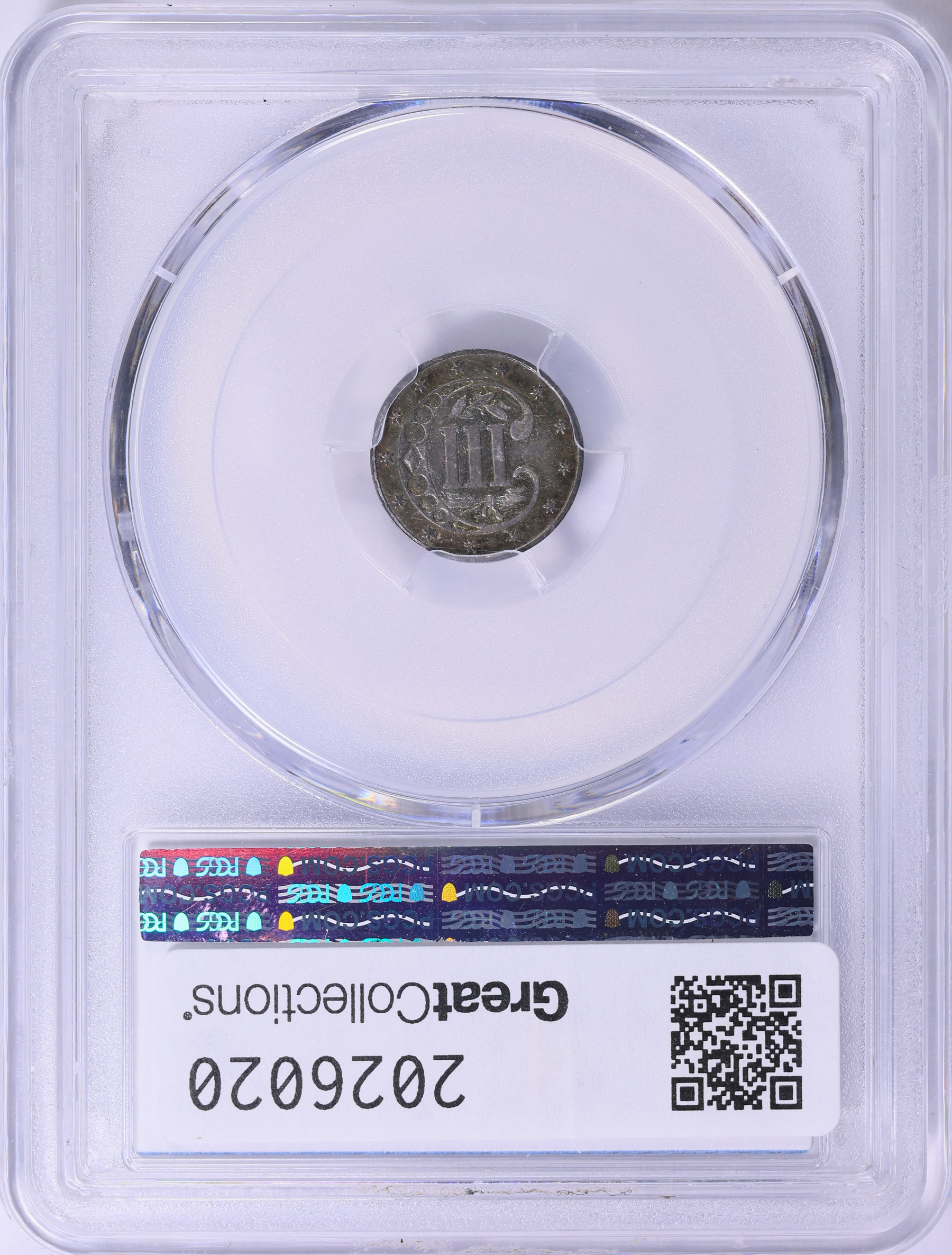 1866 Silver Three-Cent Piece PCGS AU-53 (Toned) (Item 2026020 ...