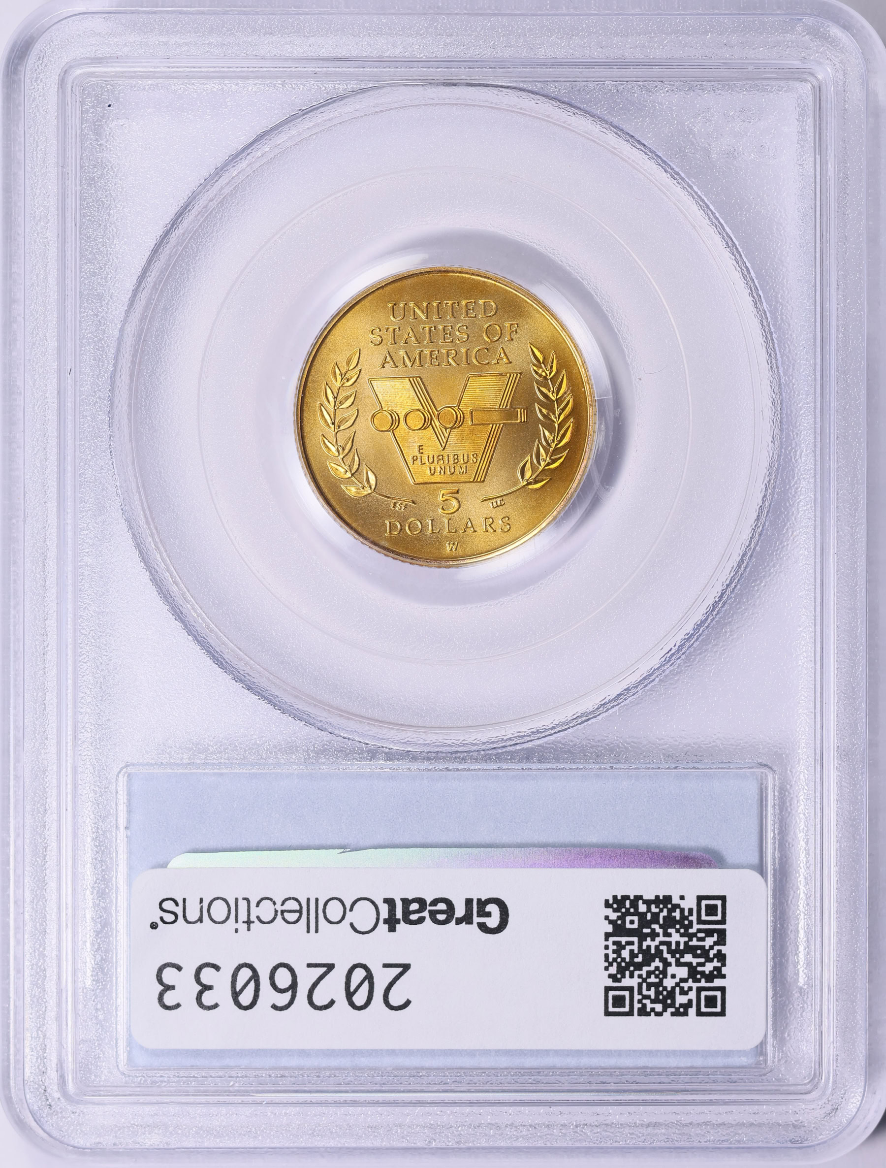 1991-95-W 50th Anniversary of World War II Gold $5 PCGS MS-70 (Toned ...