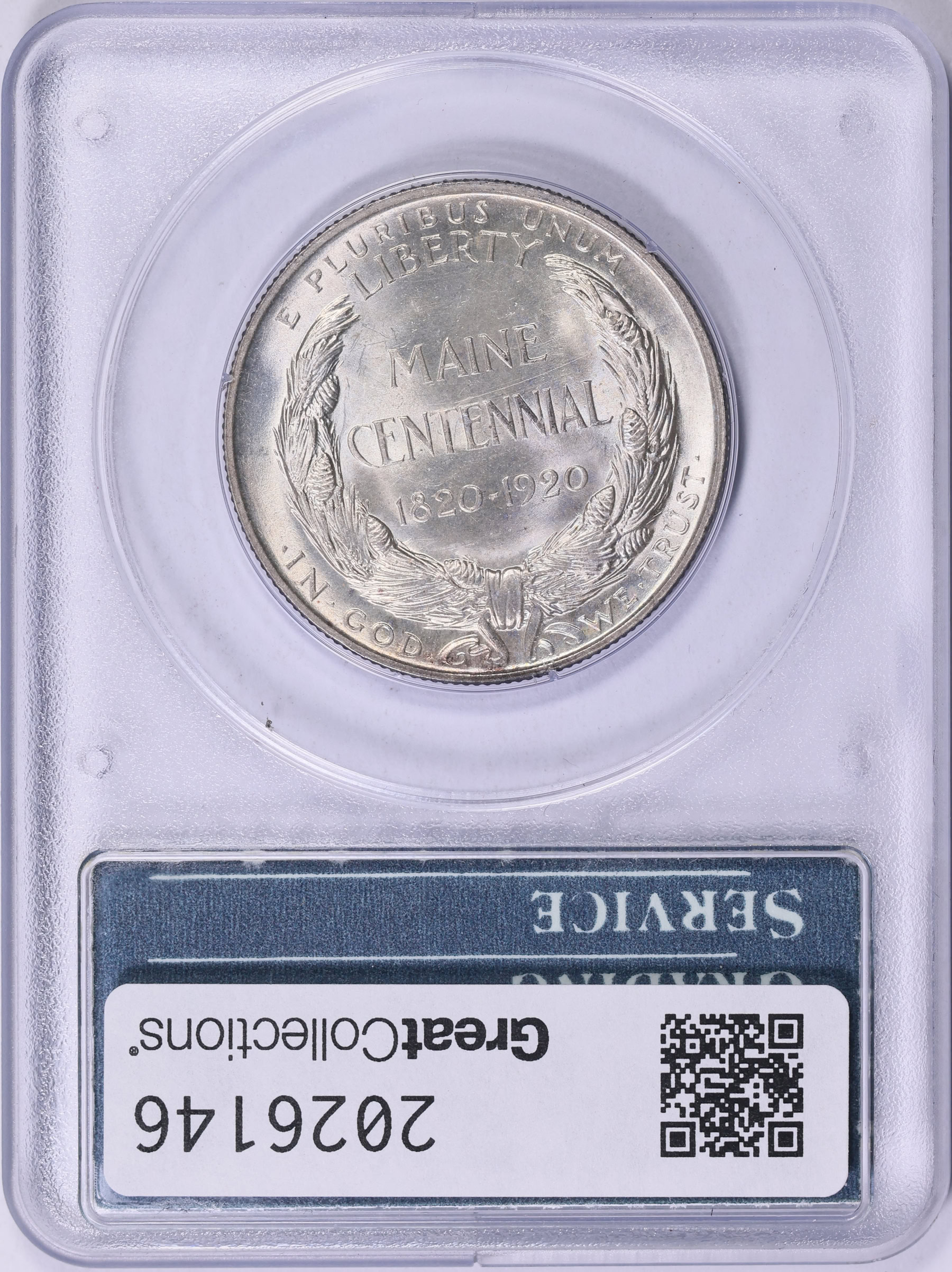 1920 Maine Centennial Half Dollar PCGS MS-65 (CAC Green) OGH (1st Gen ...