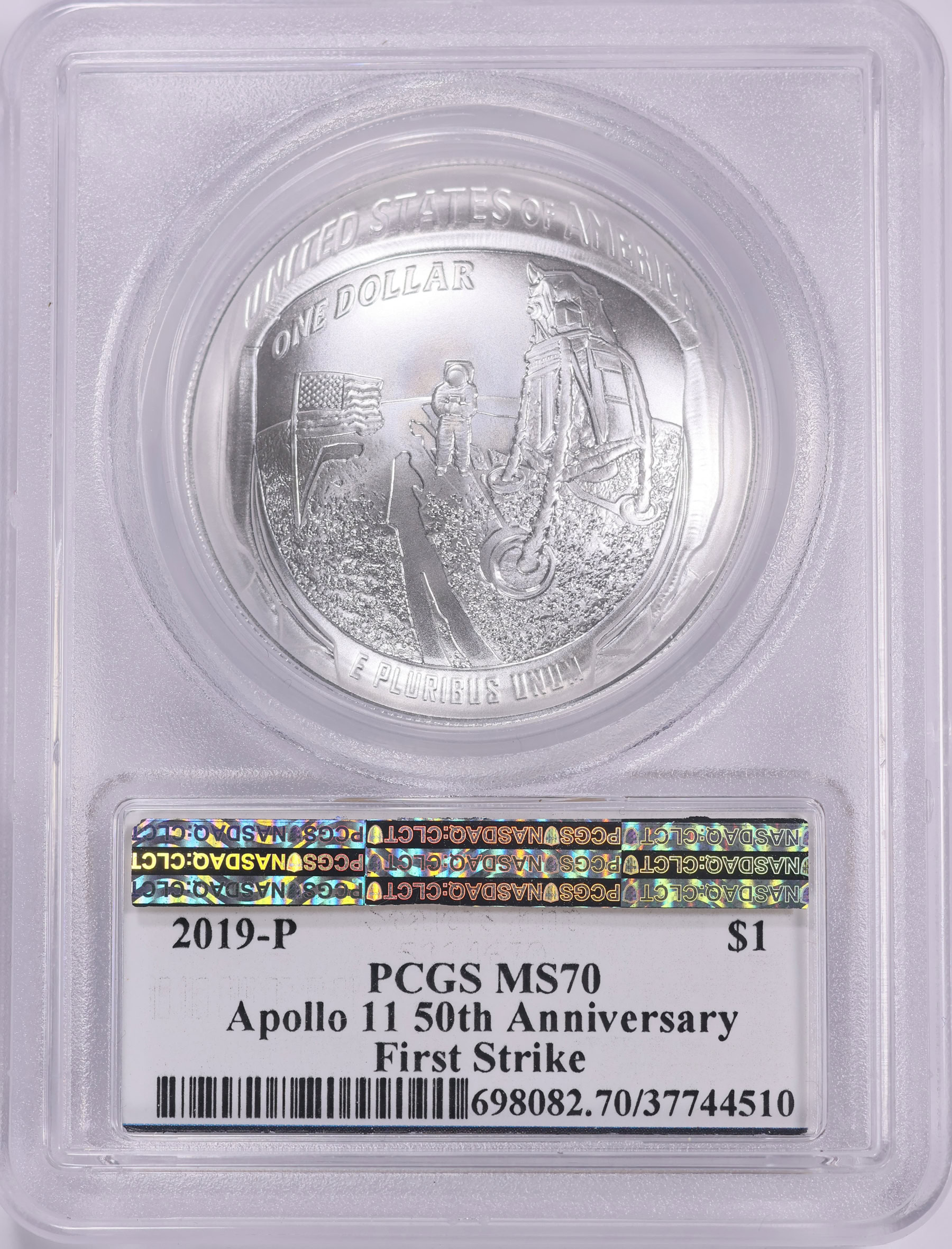 2019-P Apollo 11 50th Anniversary Silver Dollar First Strike PCGS MS-70 ...