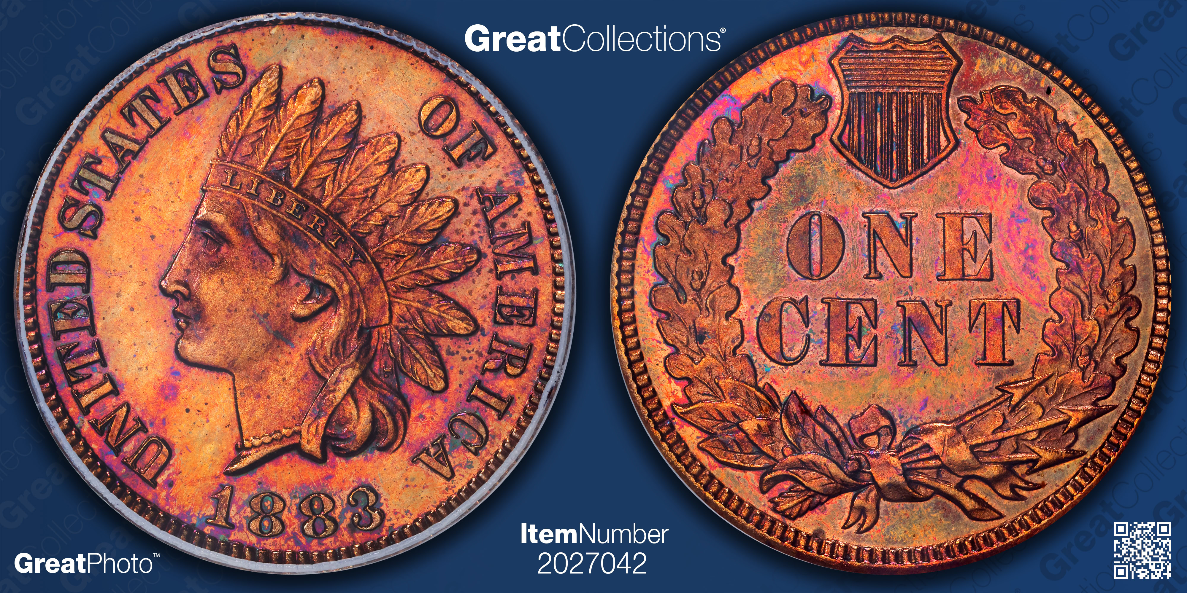 1883 Indian Cent ICG Proof-65 RB (Item 2027042) | GreatCollections Coin ...