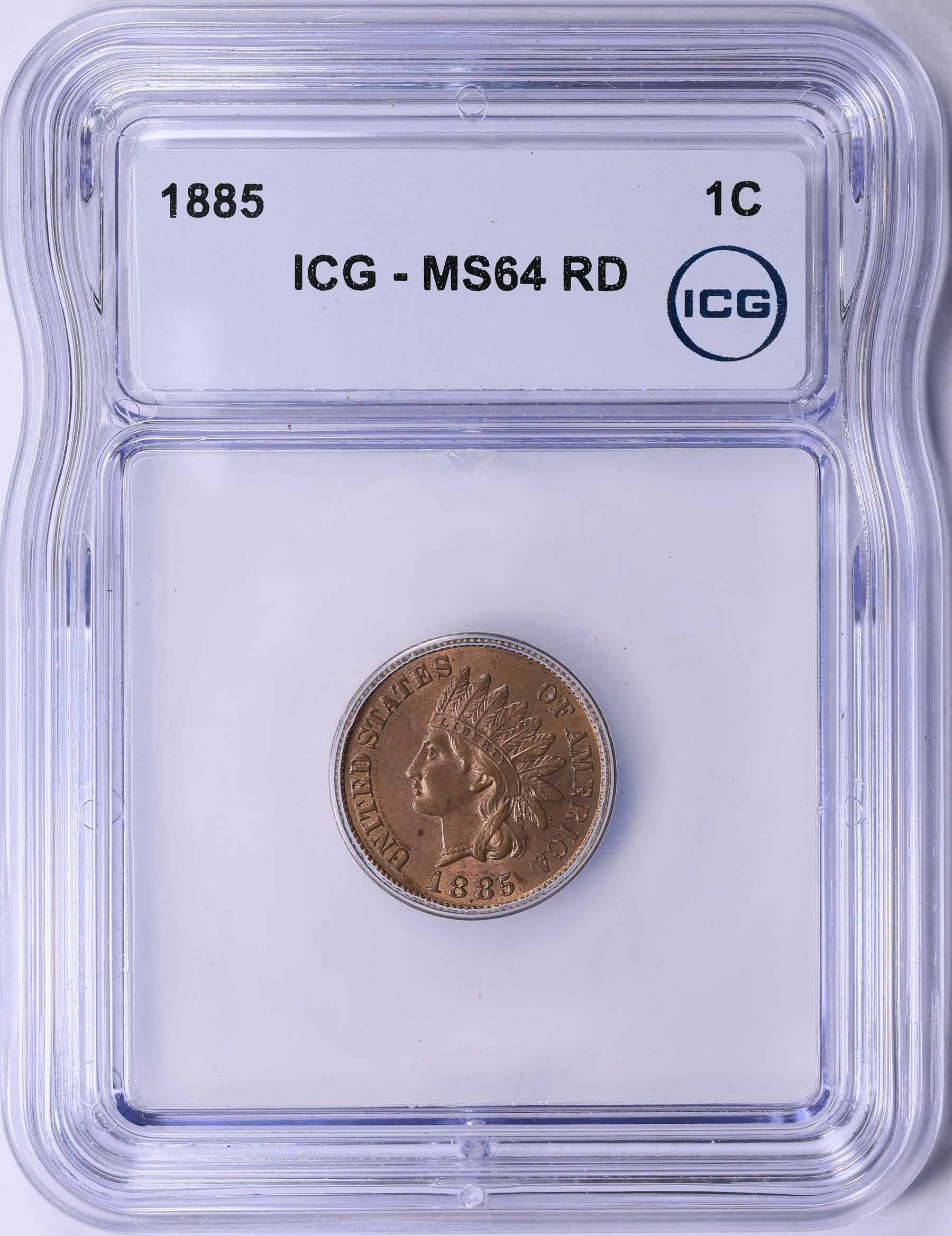 1885 Indian Cent ICG MS-64 RD (Item 2027043) | GreatCollections Coin ...