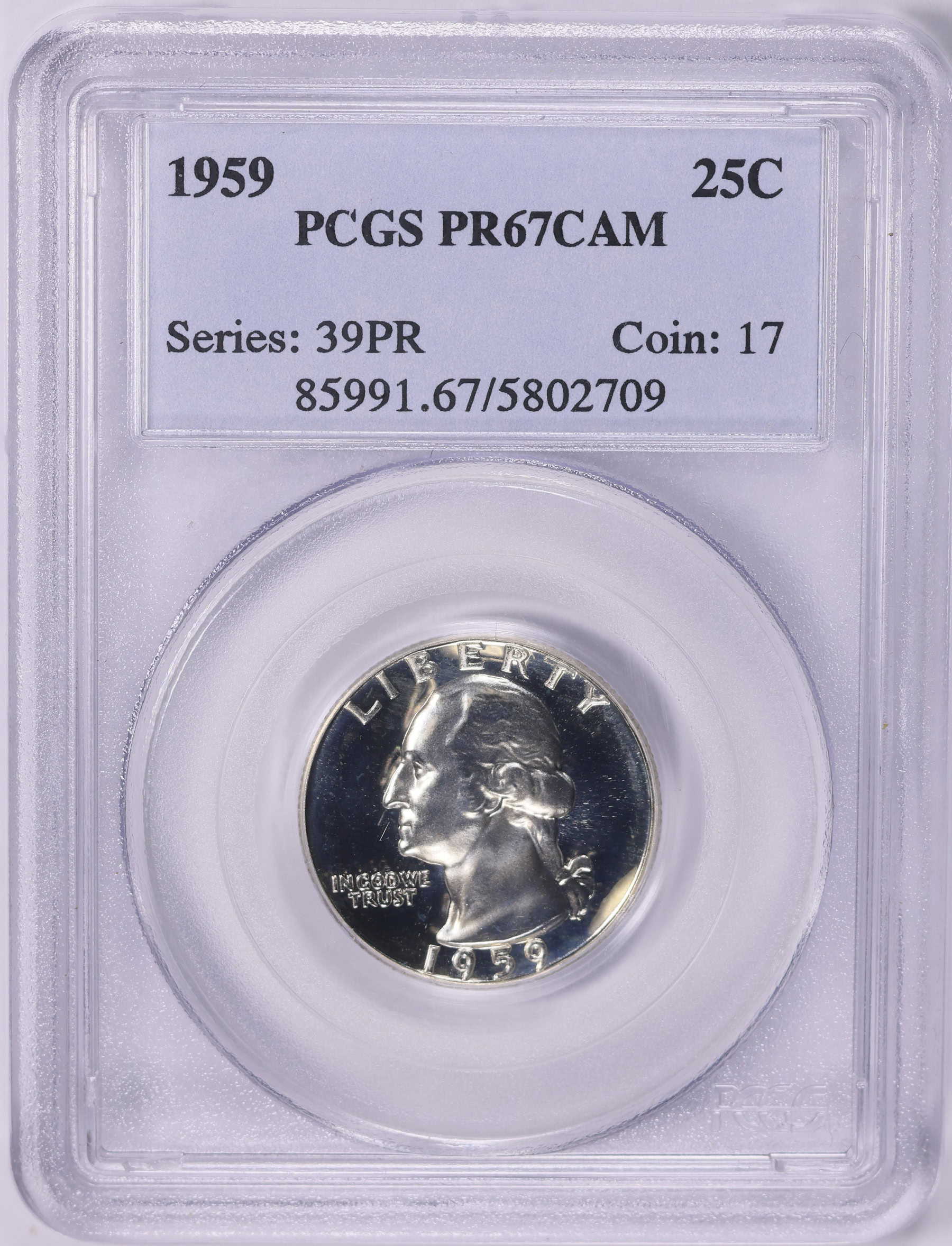 1959 Washington Quarter PCGS Proof-67 CAMEO (Item 2027142 ...