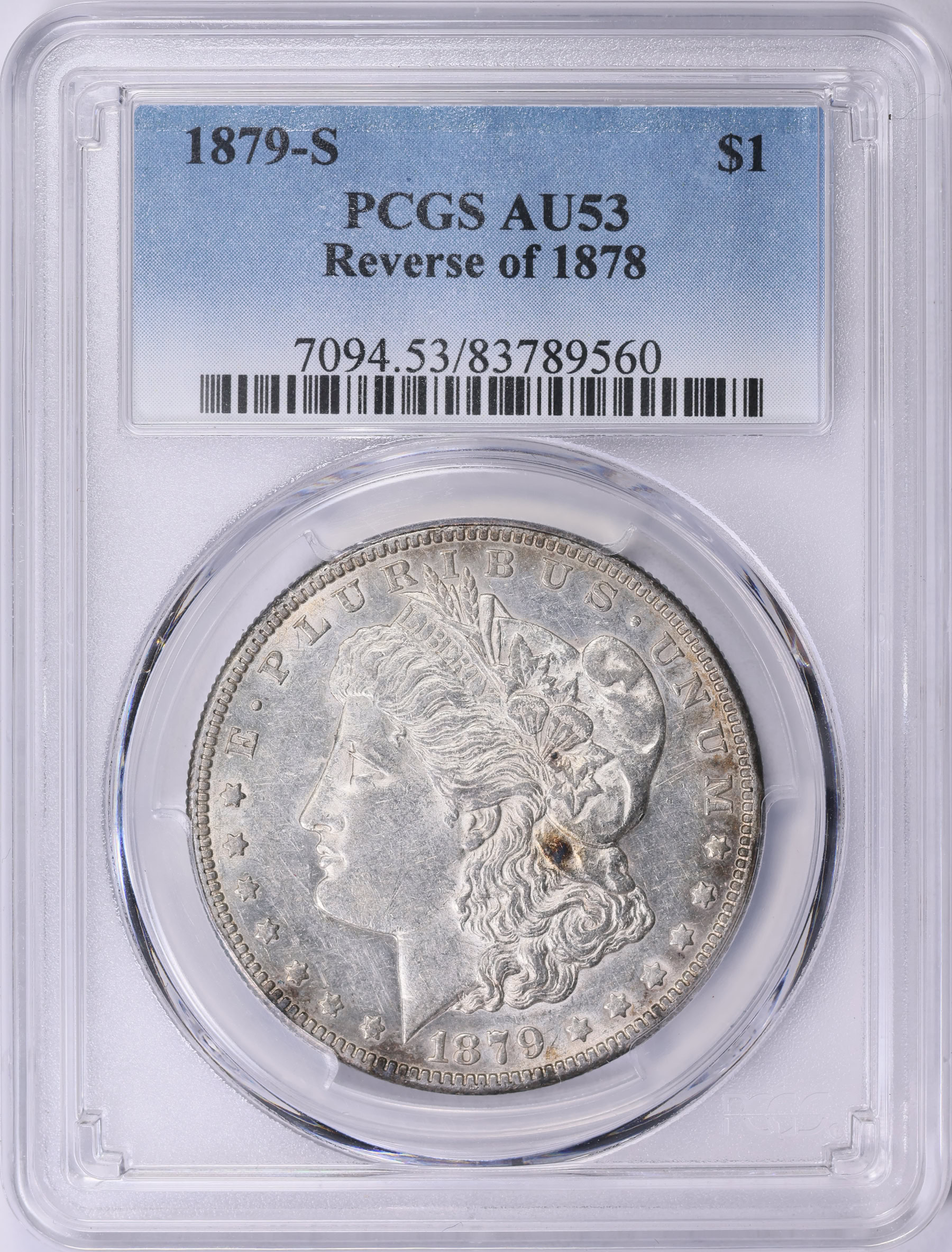 1879-S Morgan Silver Dollar Reverse of 1878 *Top 100* PCGS AU-53 (Item ...