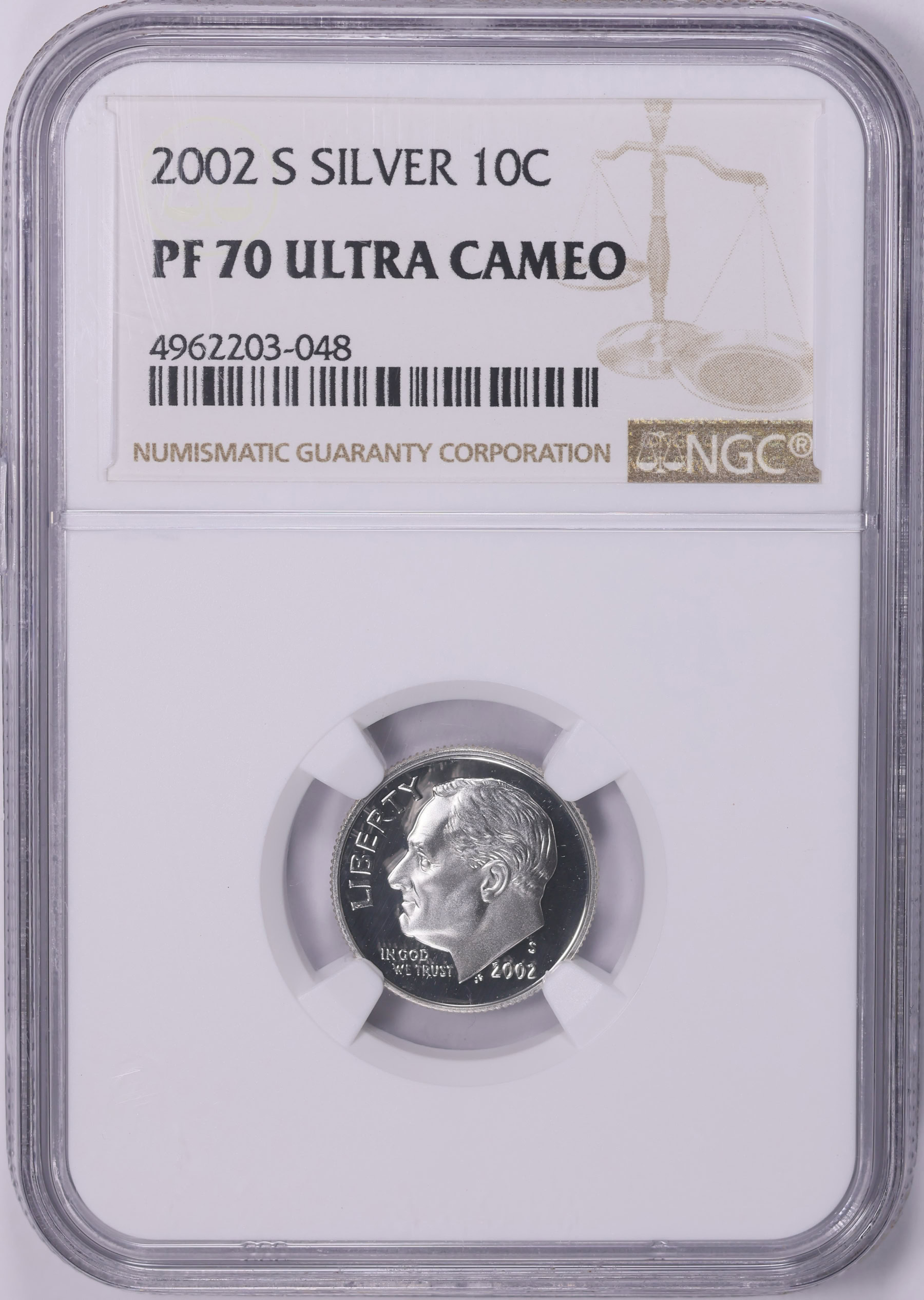 2002-S Roosevelt Dime Silver NGC Proof-70 UC (Item 2027312 ...