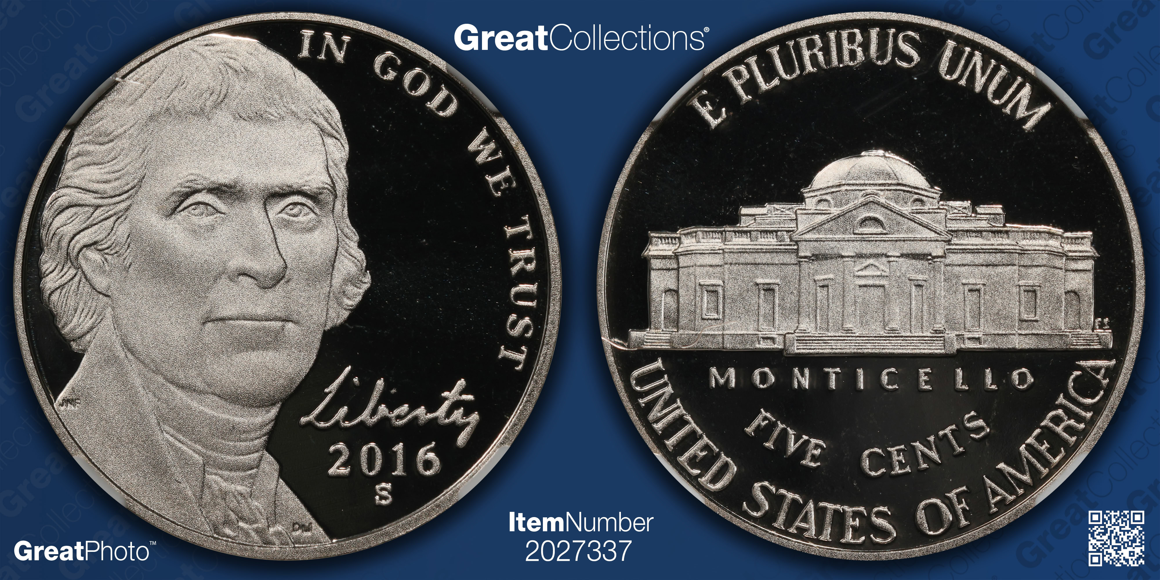 2016-S Jefferson Nickel NGC Proof-70 UC (Item 2027337 ...