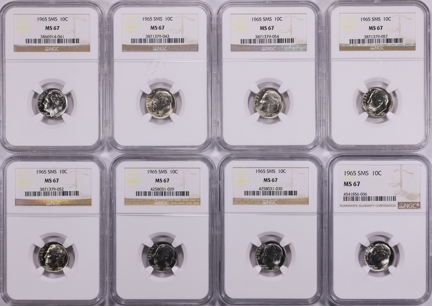 1965 Roosevelt Dime SMS NGC MS-67 (61 Coins) (Item 2027637 ...